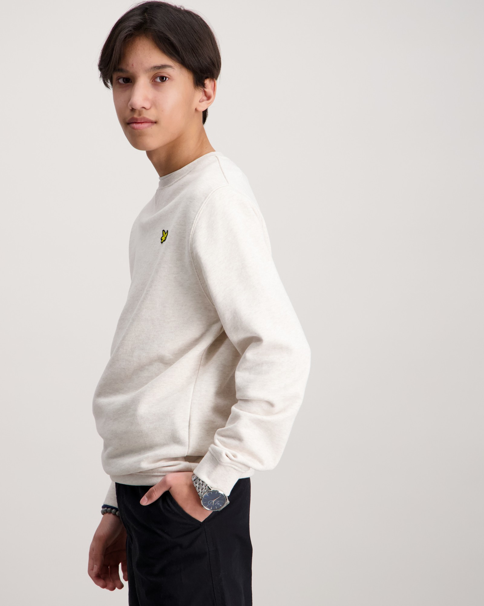 Lyle & Scott Heather Crew Neck Sweatshirt Beige voor Jongens | Kids ...