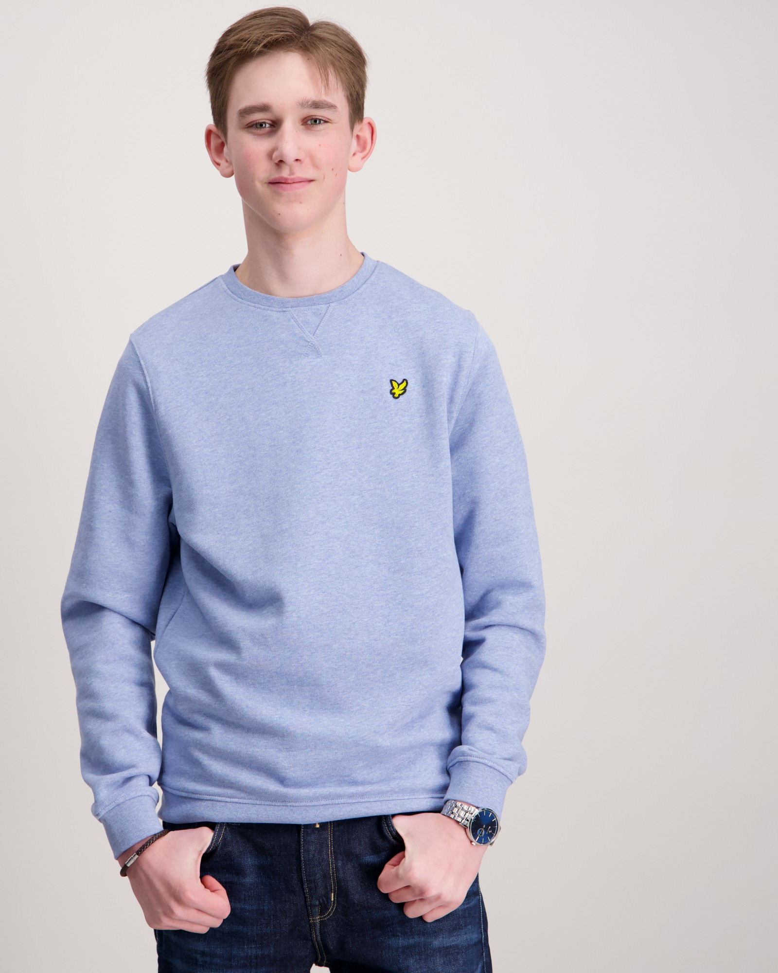 Lyle & Scott Heather Crew Neck Sweatshirt Blå för Kille | Kids Brand Store