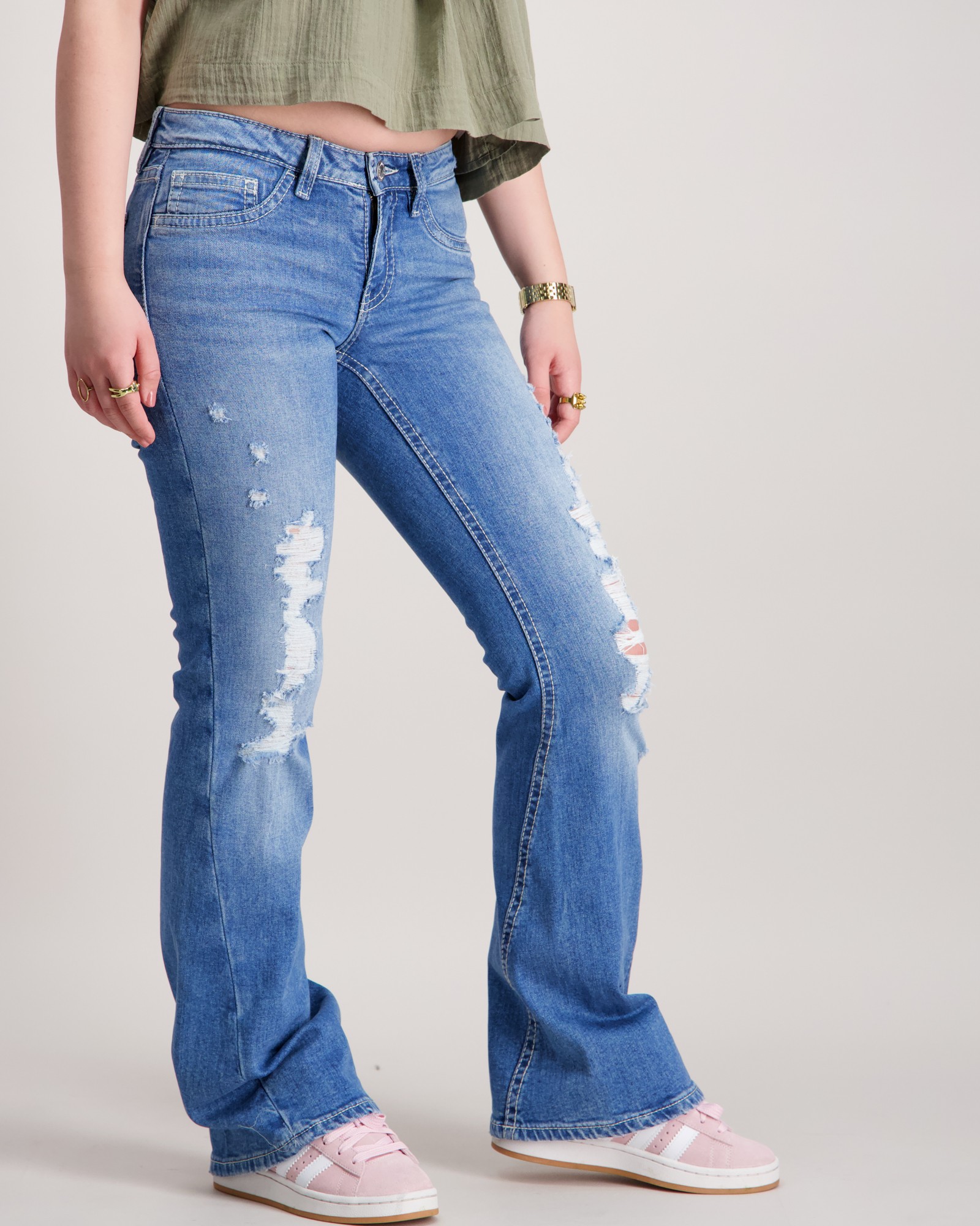 Gina Tricot Young Iconic twisted jeans Blå för Tjej | Kids Brand Store