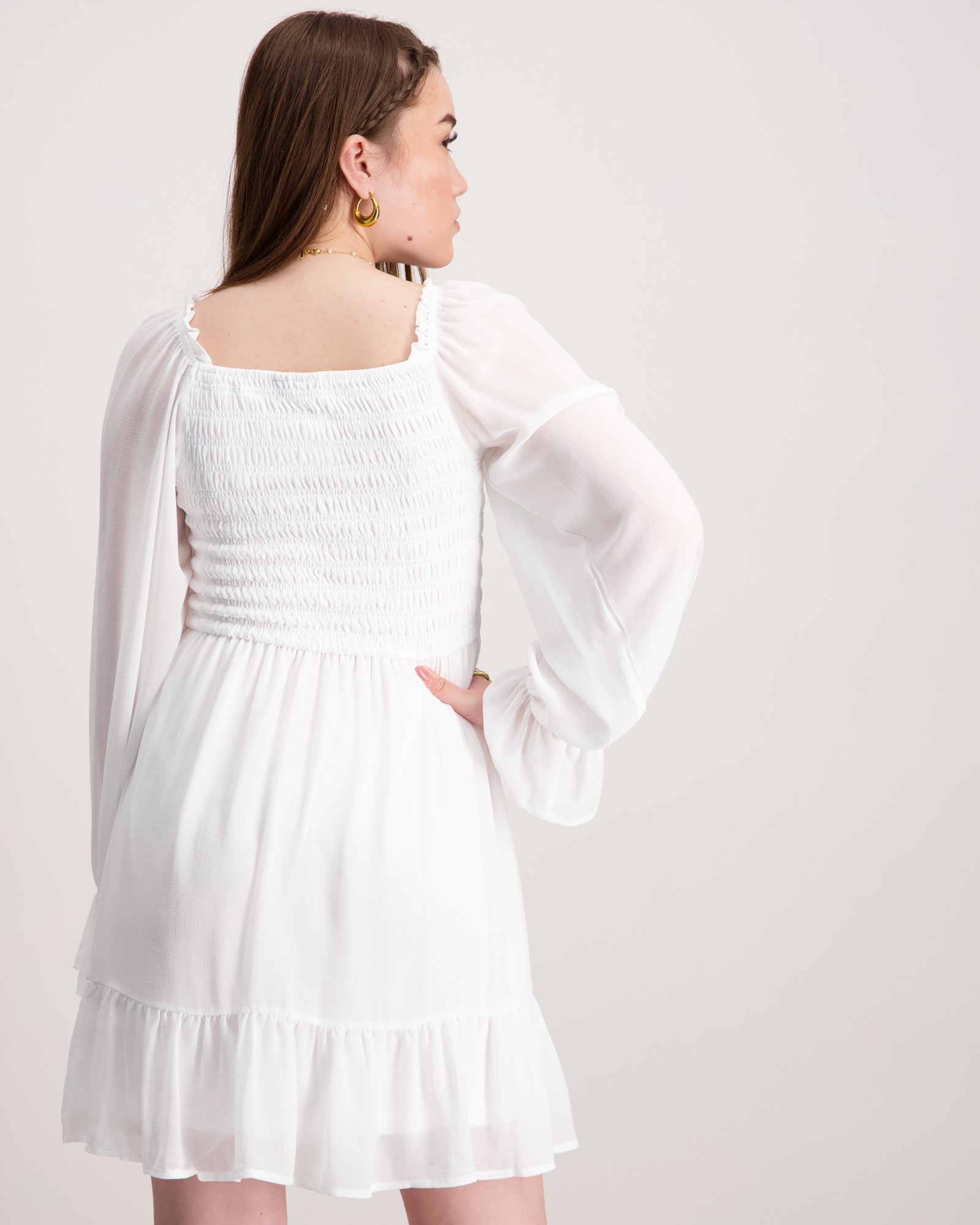 LMTD NLFHEAVE LS SHORT DRESS Wit voor Meisjes | Kids Brand Store