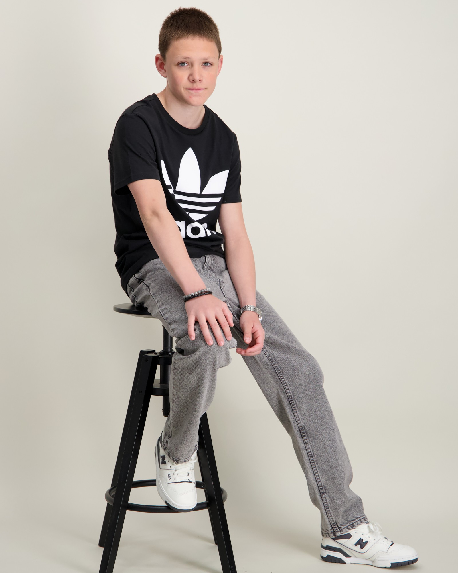 Adidas Originals TREFOIL TEE Sort til Dreng | Kids Brand Store