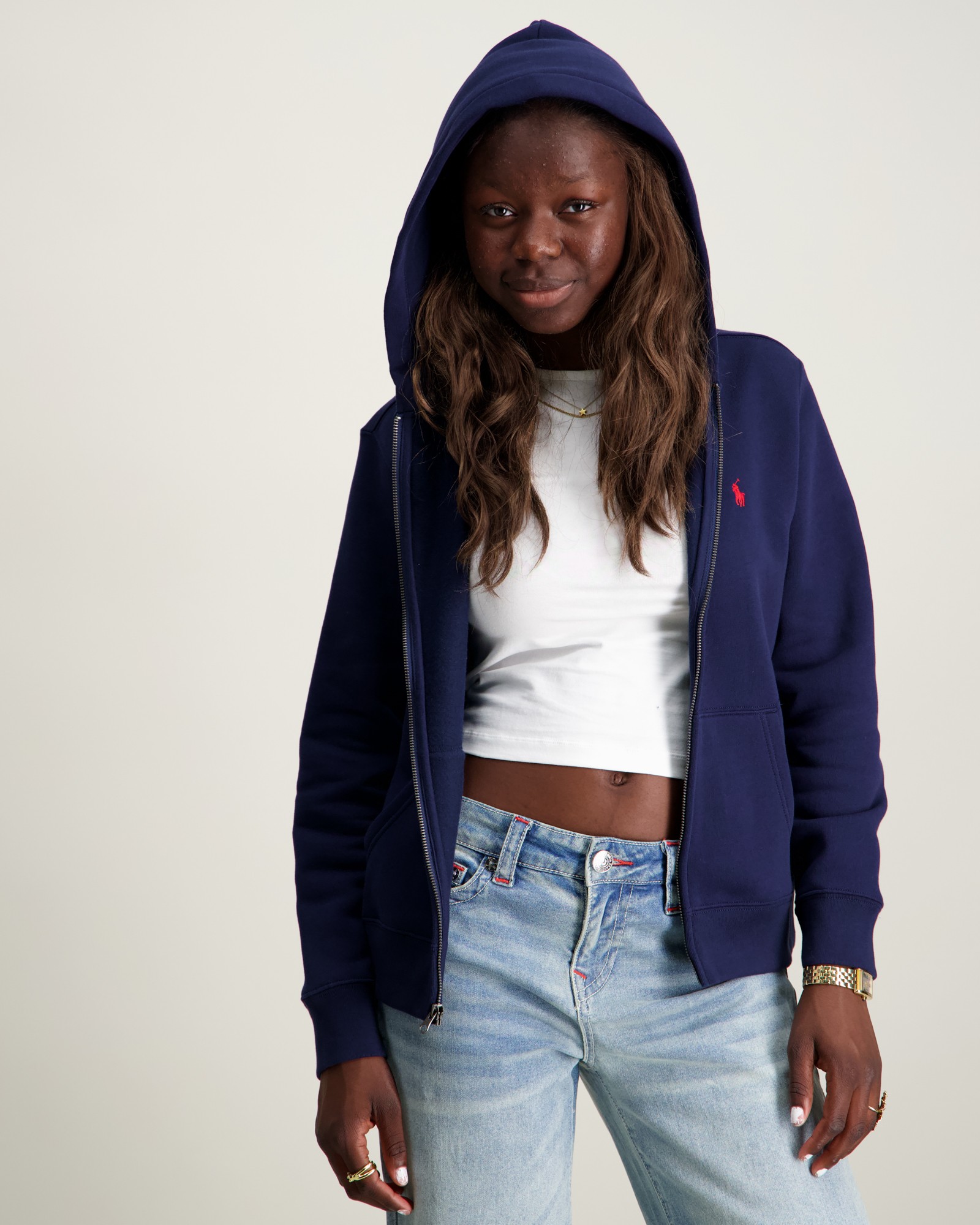 Polo Ralph Lauren Fleece zip hoodie Blauw voor Meisjes | Kids Brand Store