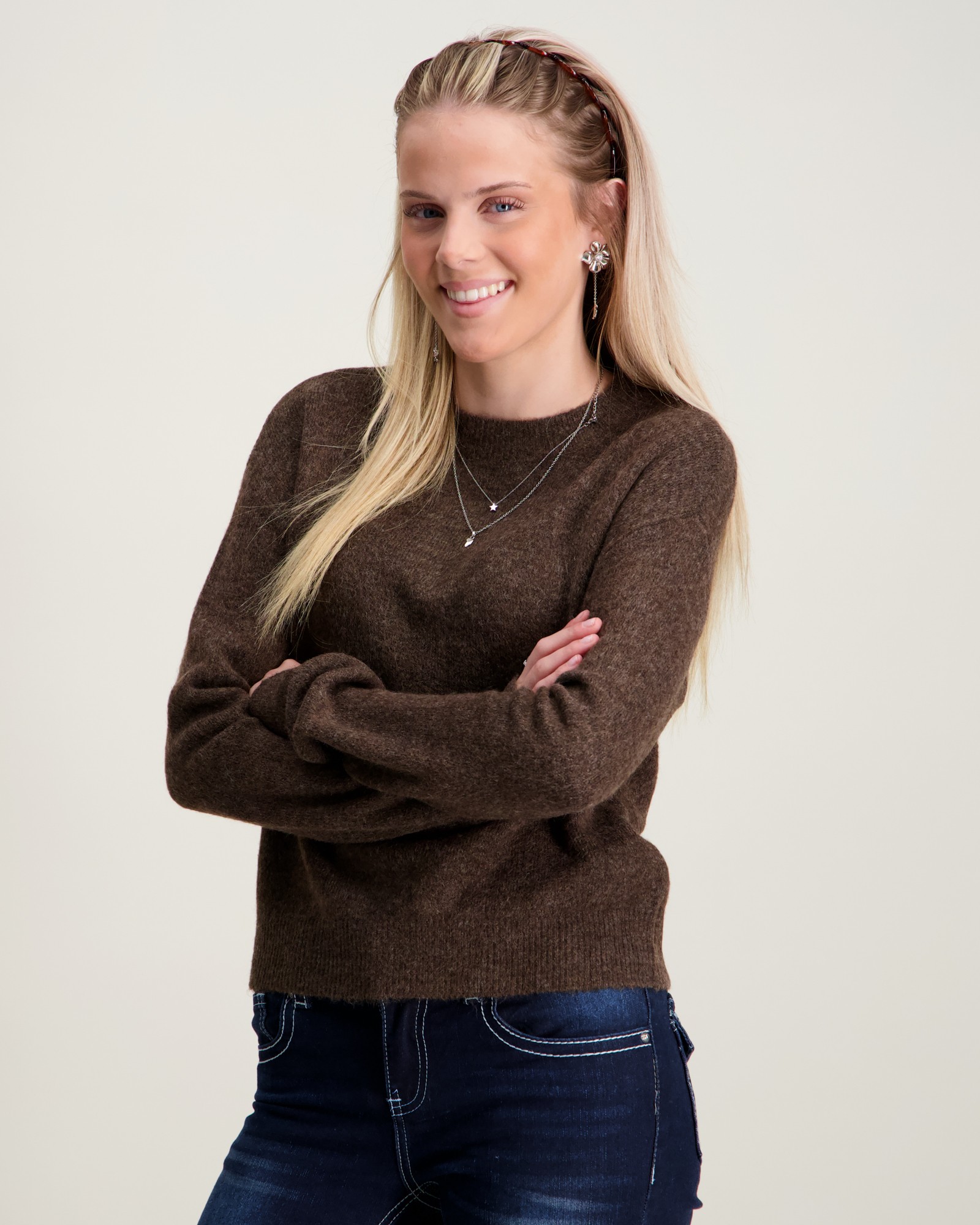 LMTD NLFLODET LS SHORT KNIT Brun för Tjej | Kids Brand Store