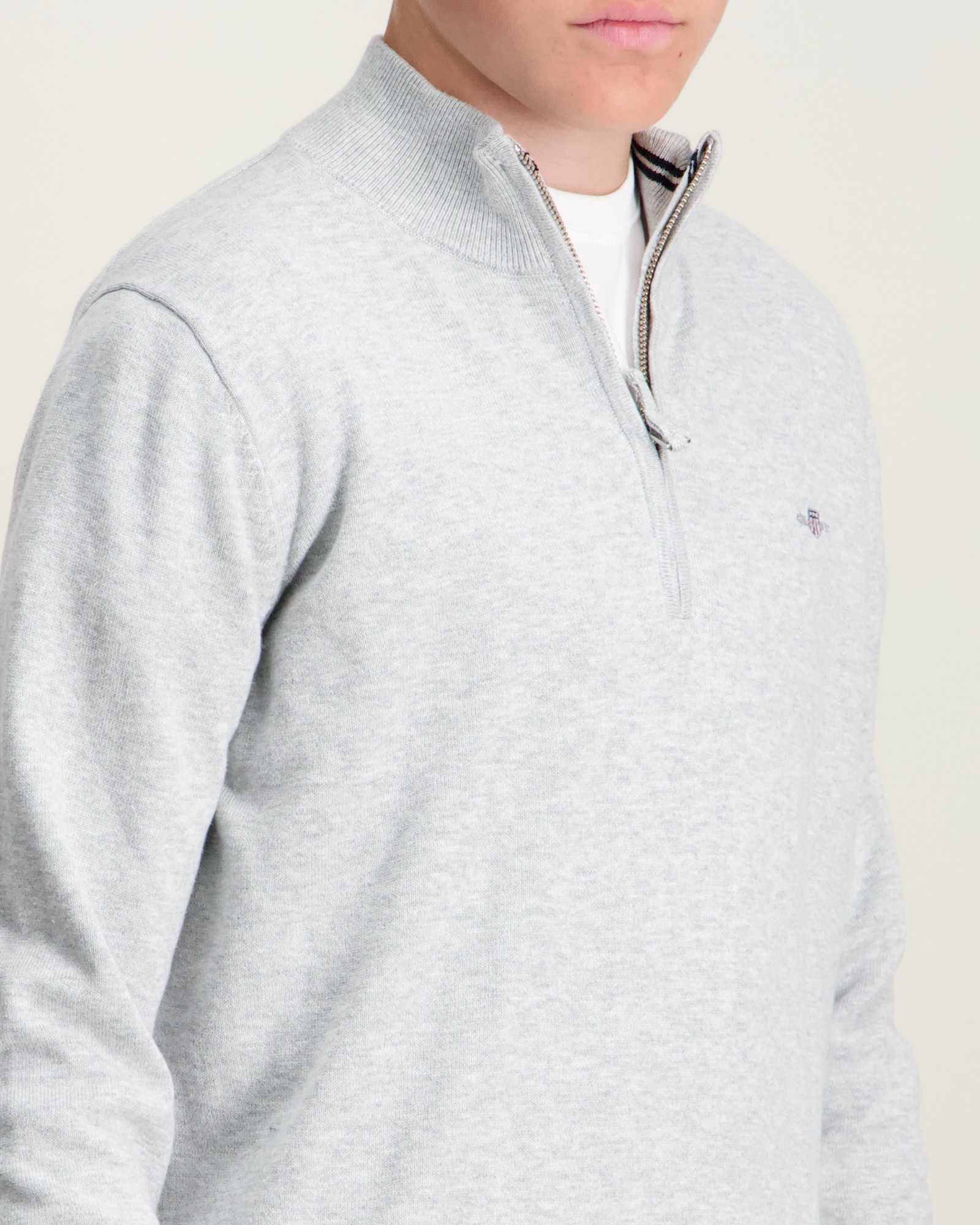 GANT SHIELD COTTON HALF ZIP Grå til Gutt | Kids Brand Store