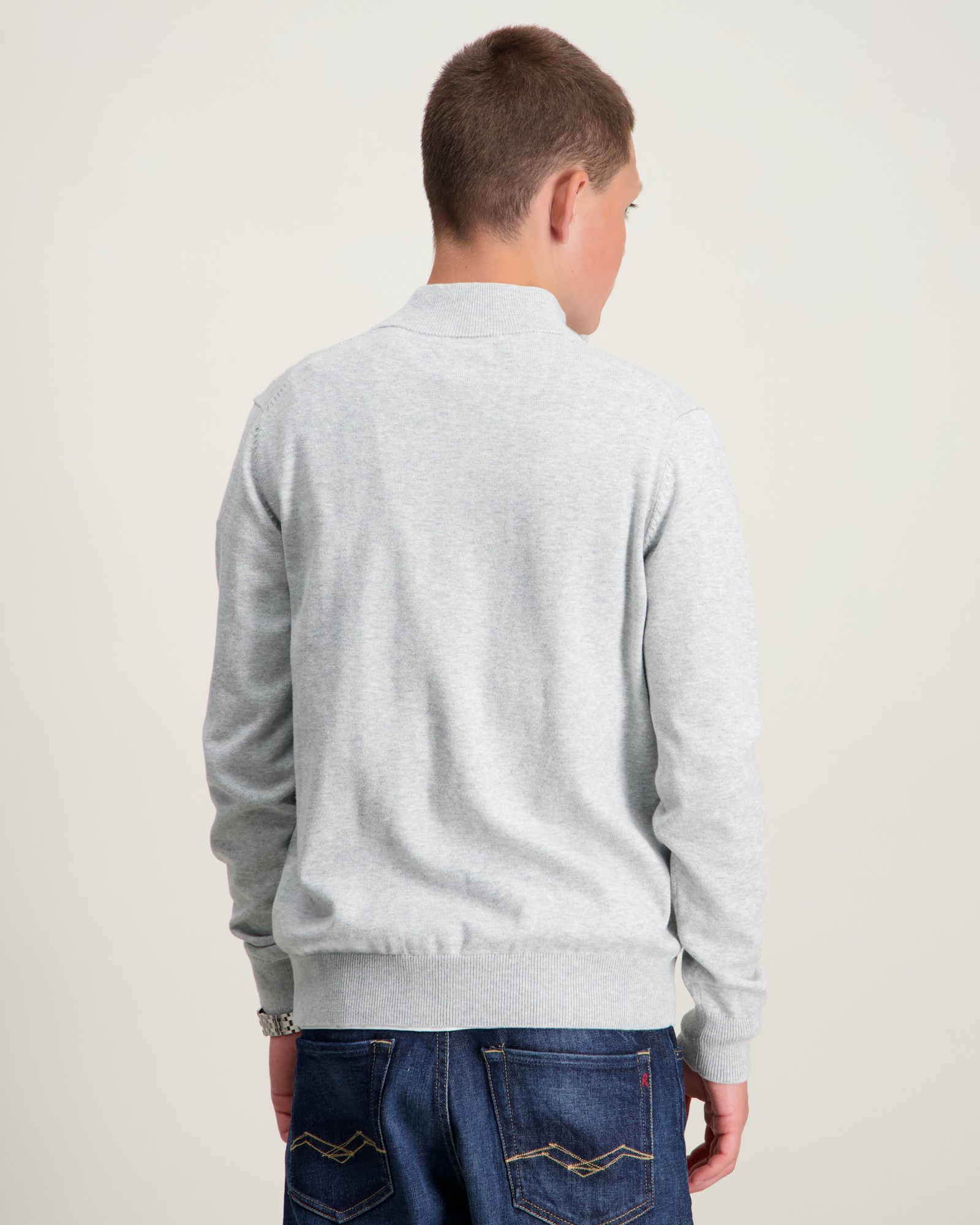 GANT SHIELD COTTON HALF ZIP Grå til Gutt | Kids Brand Store