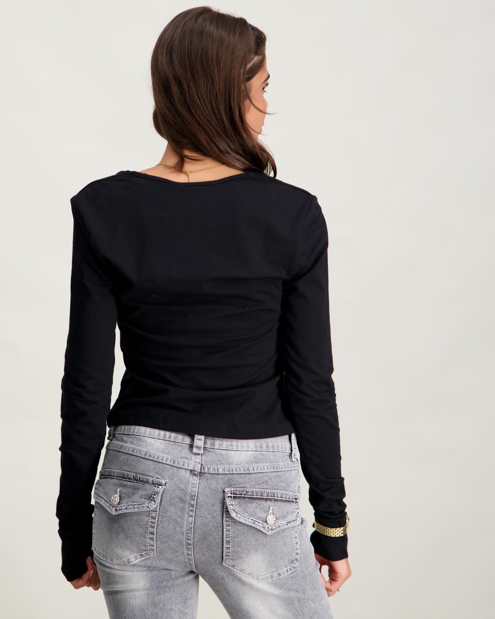 Gina Tricot Young Y square neck top Svart til Jente | Kids Brand Store