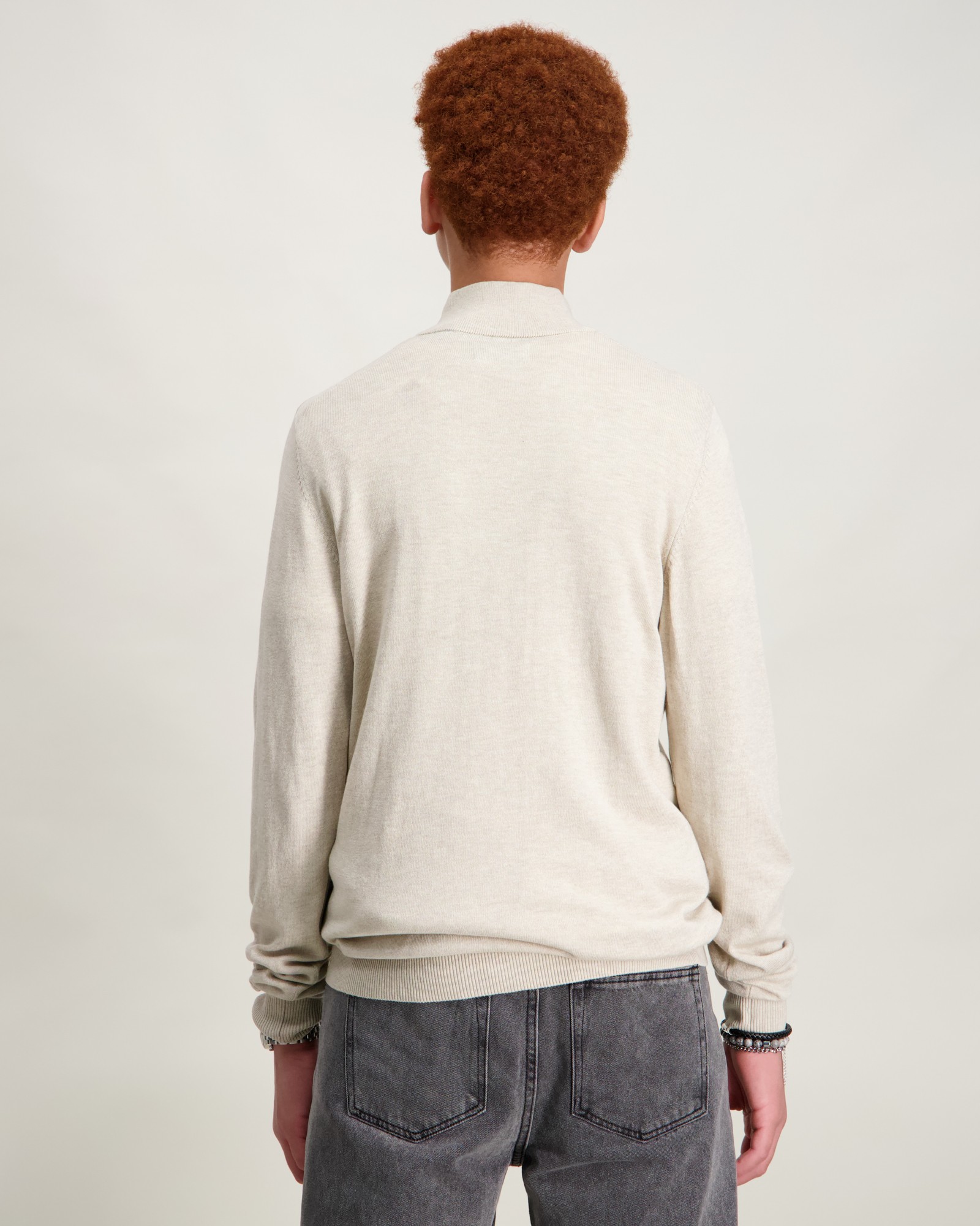 Jack & Jones JJEEMIL KNIT HALF ZIP Beige til Gutt | Kids Brand Store