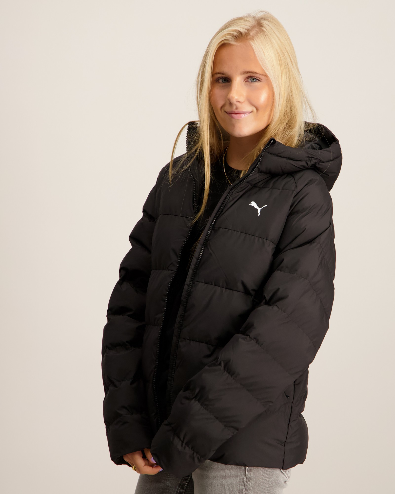Puma Synthetic Hooded Puffer Jacket Schwarz für Mädchen | Kids Brand Store