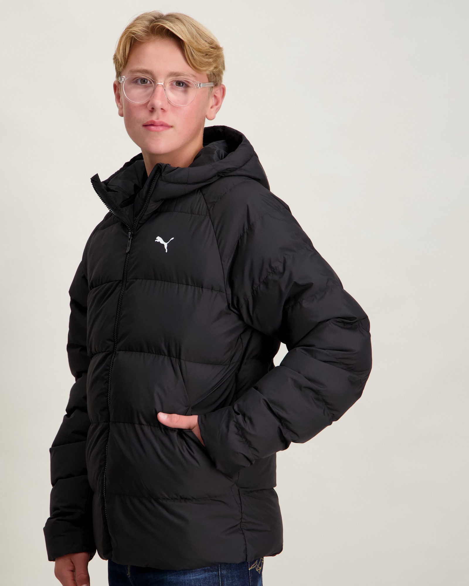 Puma Synthetic Hooded Puffer Jacket Schwarz für Jungen | Kids Brand Store