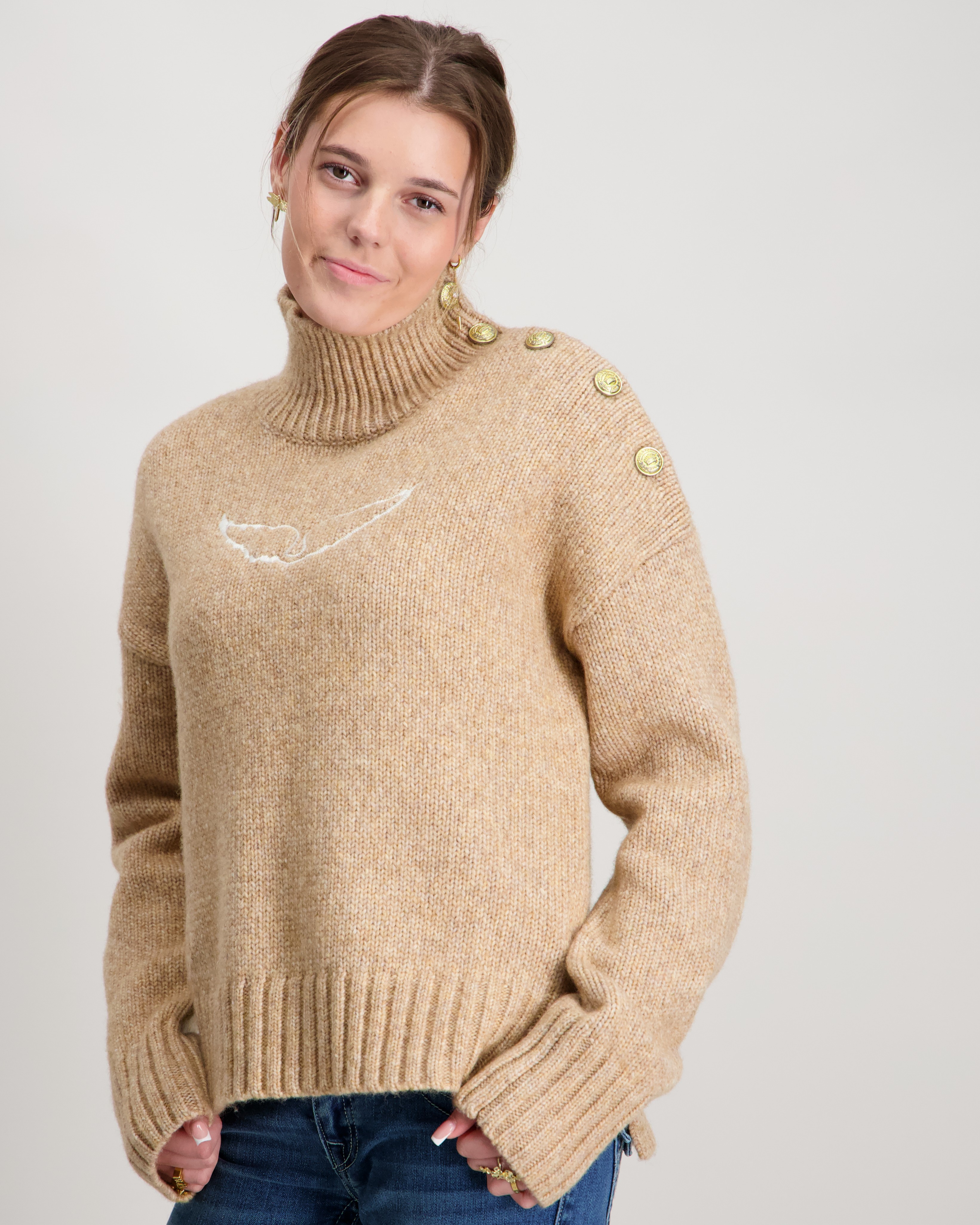 Zadig&Voltaire POLO NECK SWEATER OR JUMPER Beigestä varten Tytöt | Kids ...