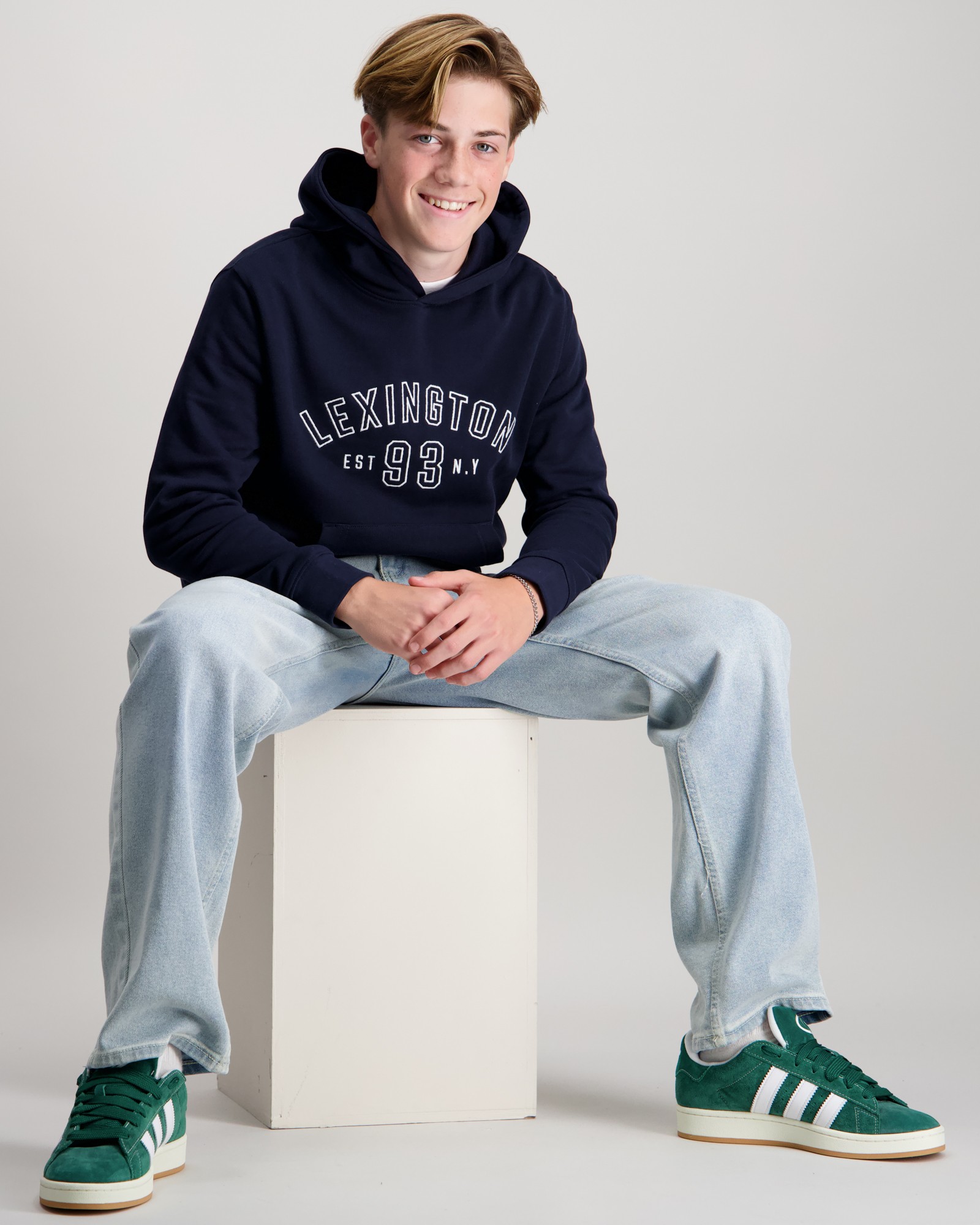 Lexington Lucas Logo Organic Cotton Hood Blau für Jungen | Kids Brand Store