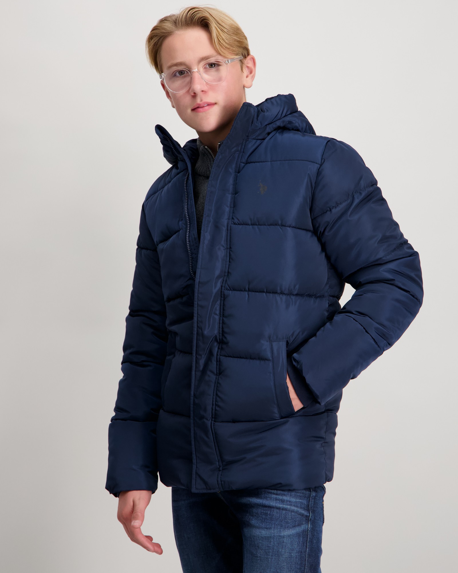 U.S. Polo Assn. Heavy Puffer Coat Blå för Kille | Kids Brand Store