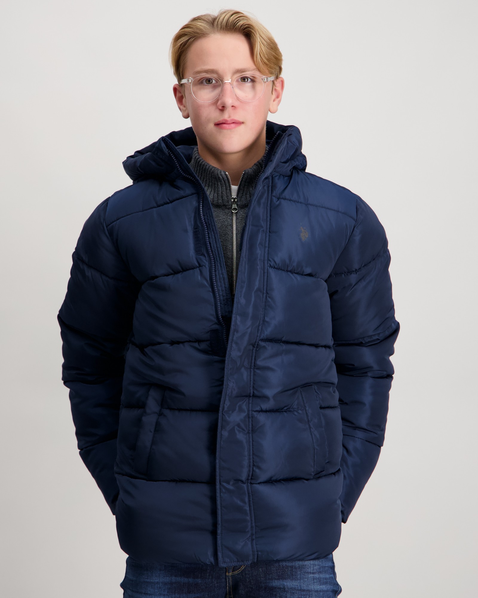 U.S. Polo Assn. Heavy Puffer Coat Blå för Kille | Kids Brand Store