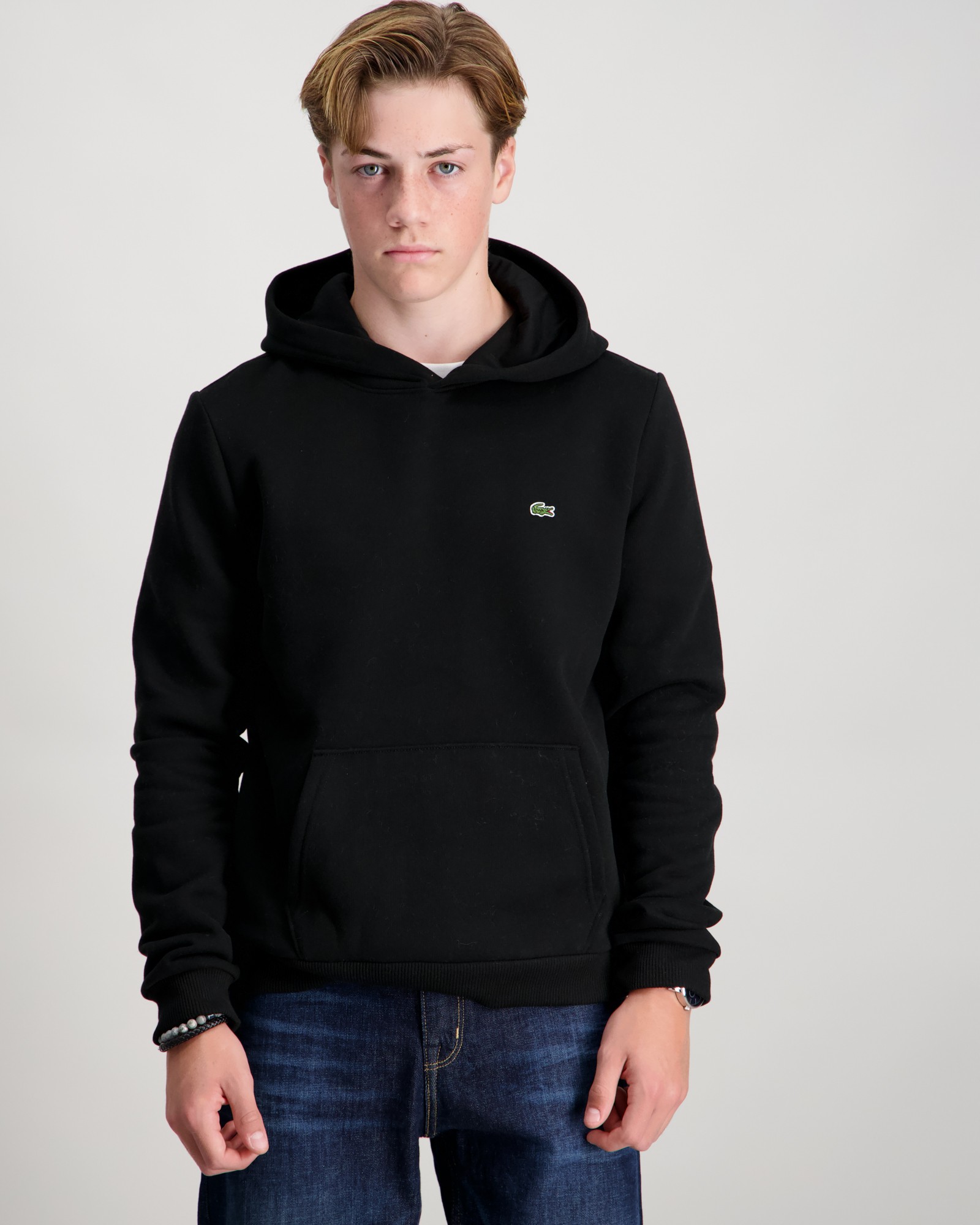 Lacoste LCB CORE FLEECE PULLOVER HOODI Musta varten Pojat | Kids Brand Store