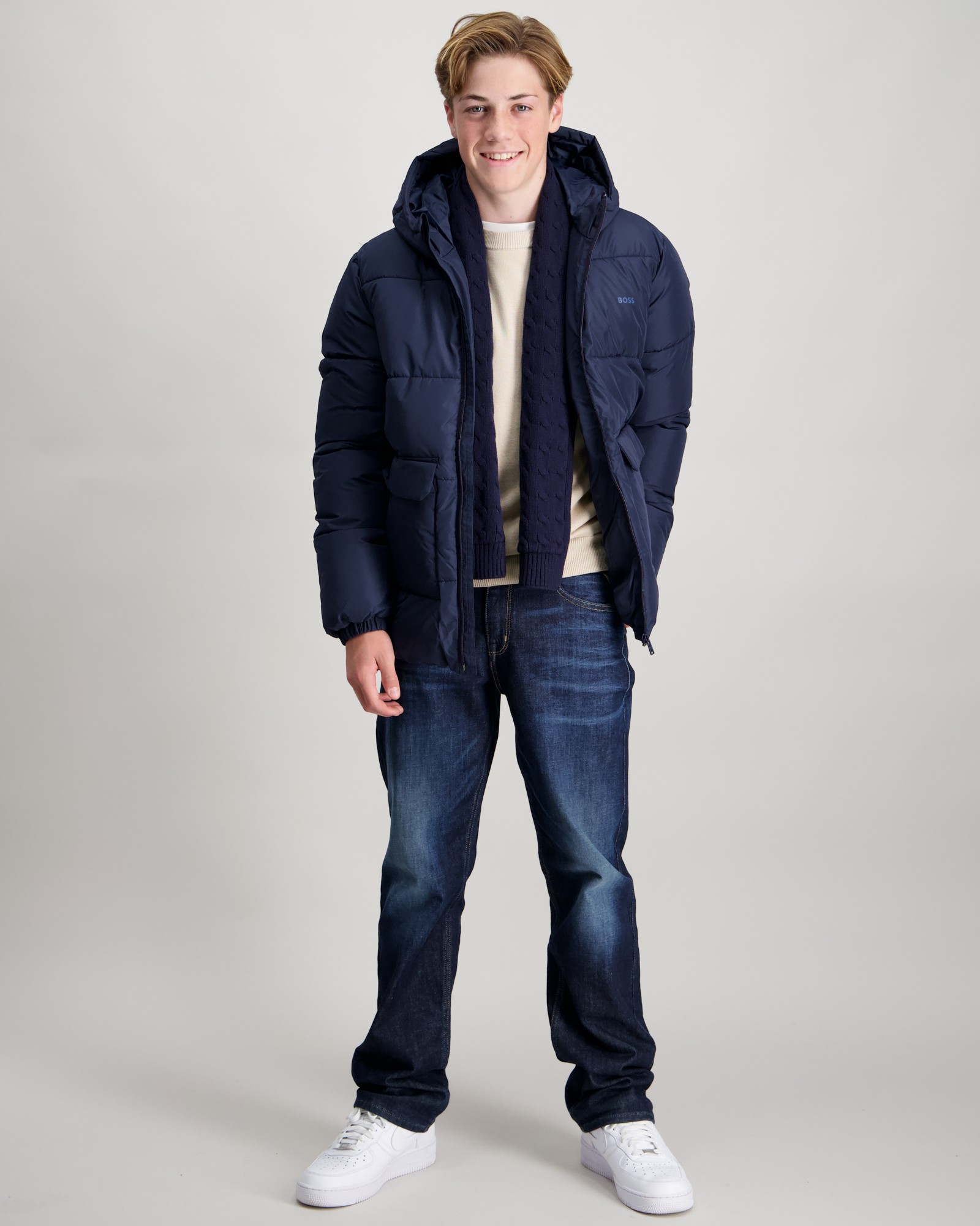 BOSS PUFFER JACKET Blauw voor Jongens | Kids Brand Store