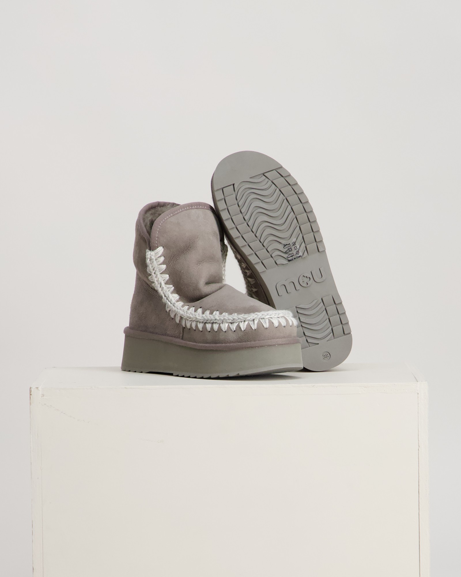 MOU Platform boot suede Grå för Tjej | Kids Brand Store