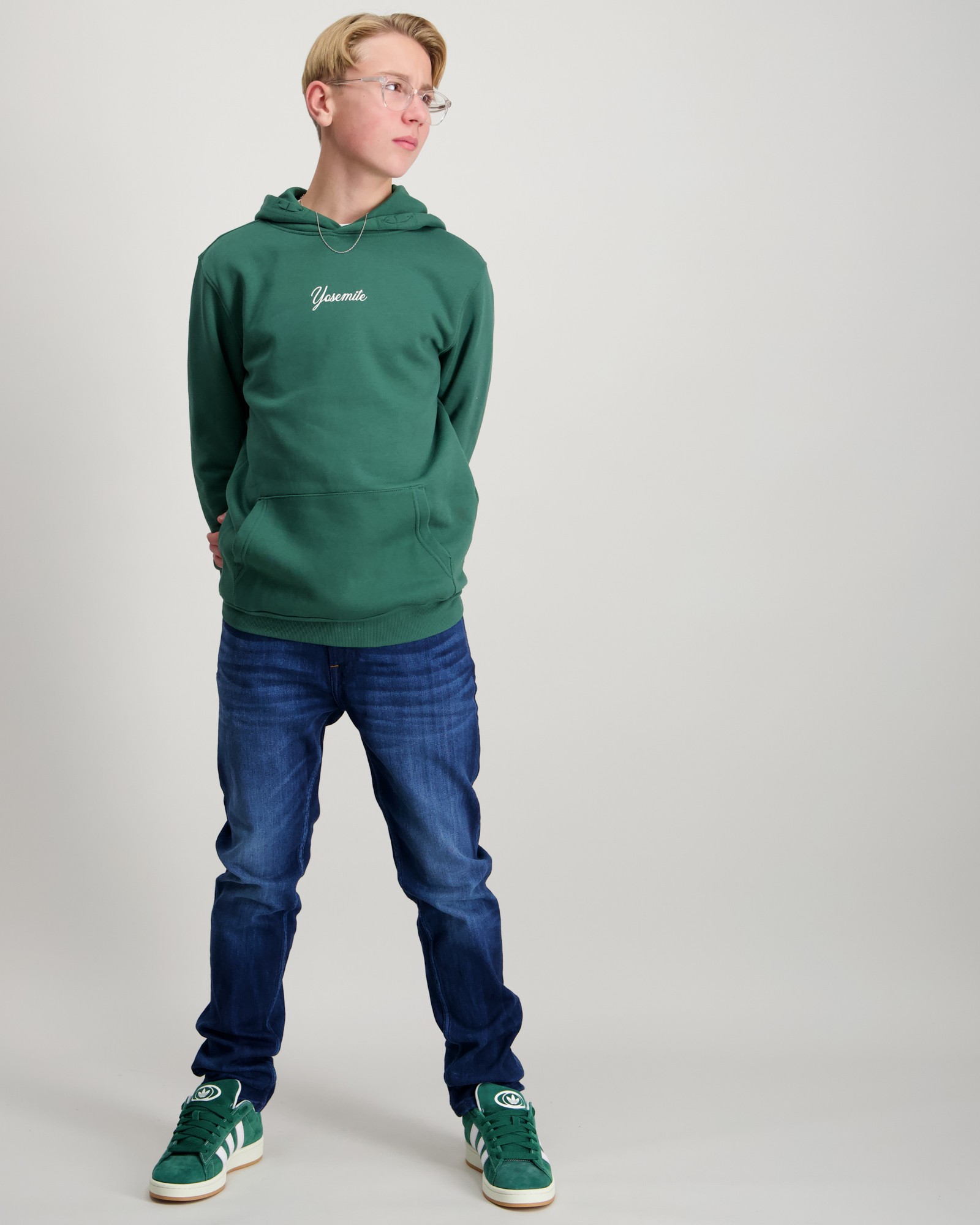ONLY & SONS JUNIOR OSJHANS LIFE LS REG HOODIE SWT Grøn til Dreng | Kids Brand Store