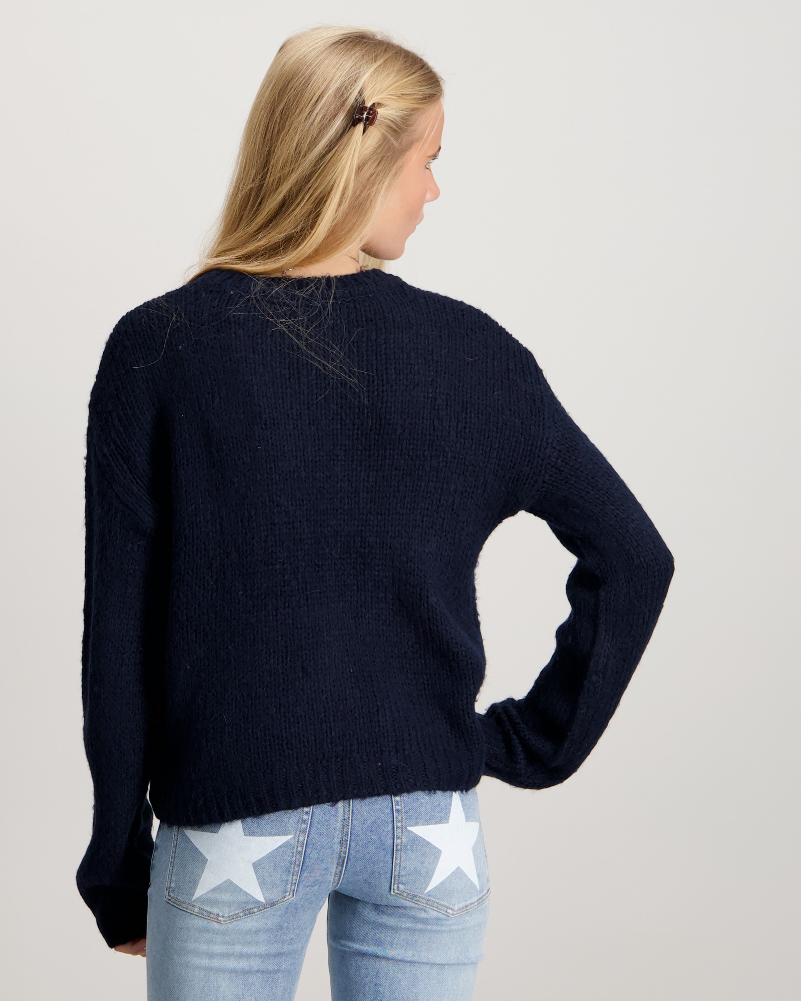 LMTD NLFBOW LS SHORT KNIT Blauw voor Meisjes | Kids Brand Store