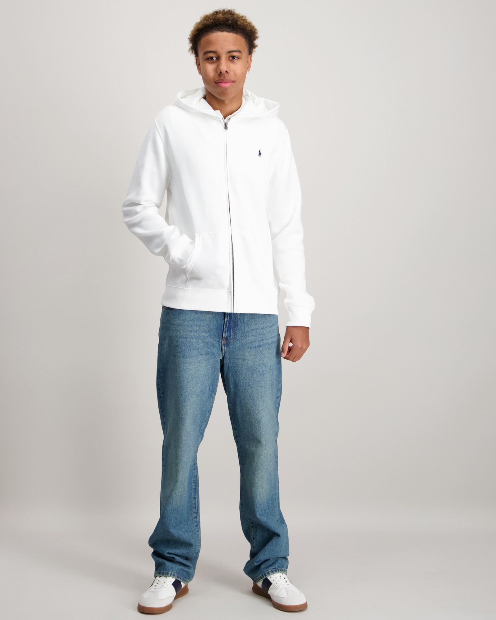 Polo Ralph Lauren Fleece Full-Zip Hoodie Vit för Kille | Kids Brand Store
