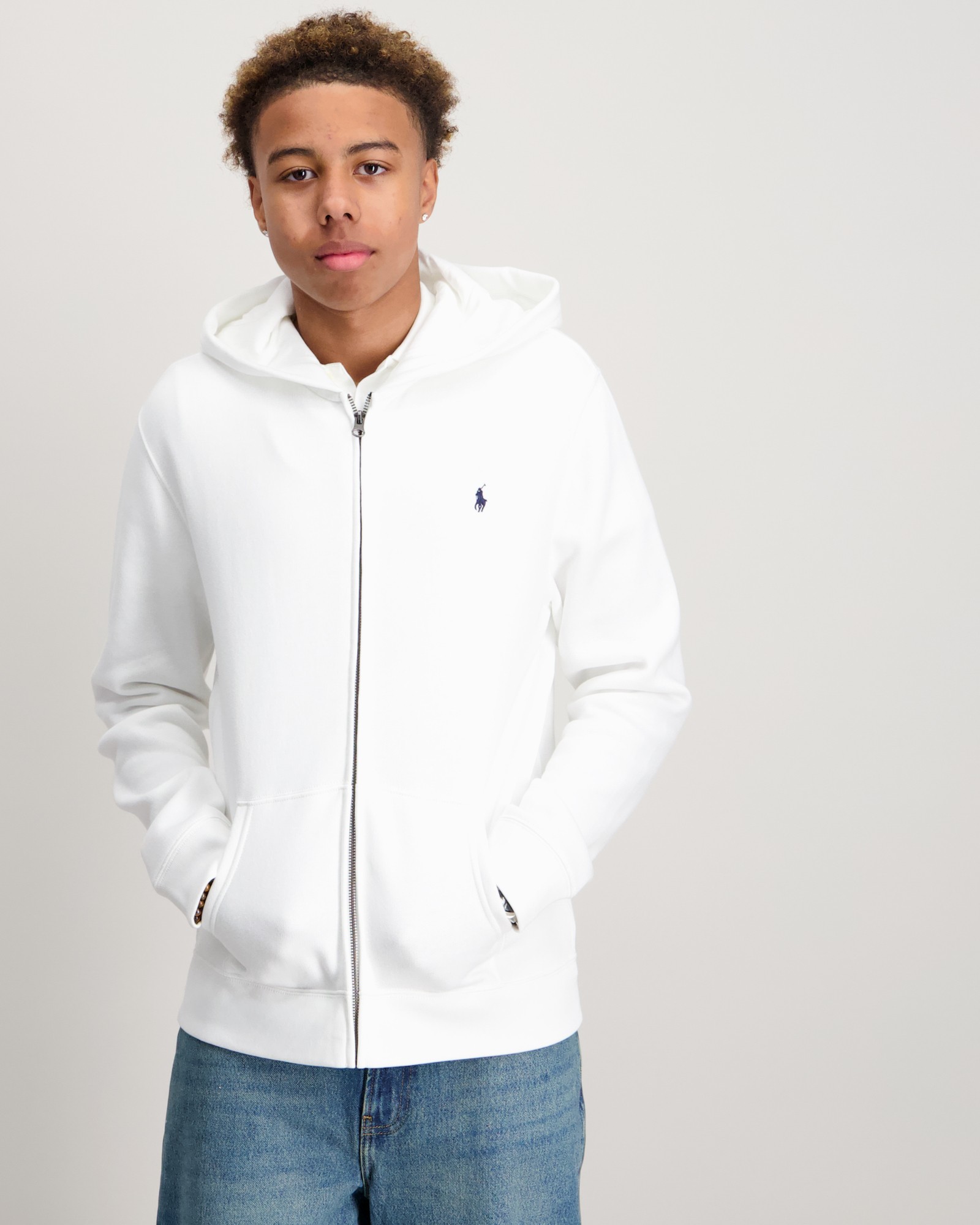 Polo Ralph Lauren Fleece Full-Zip Hoodie Vit för Kille | Kids Brand Store