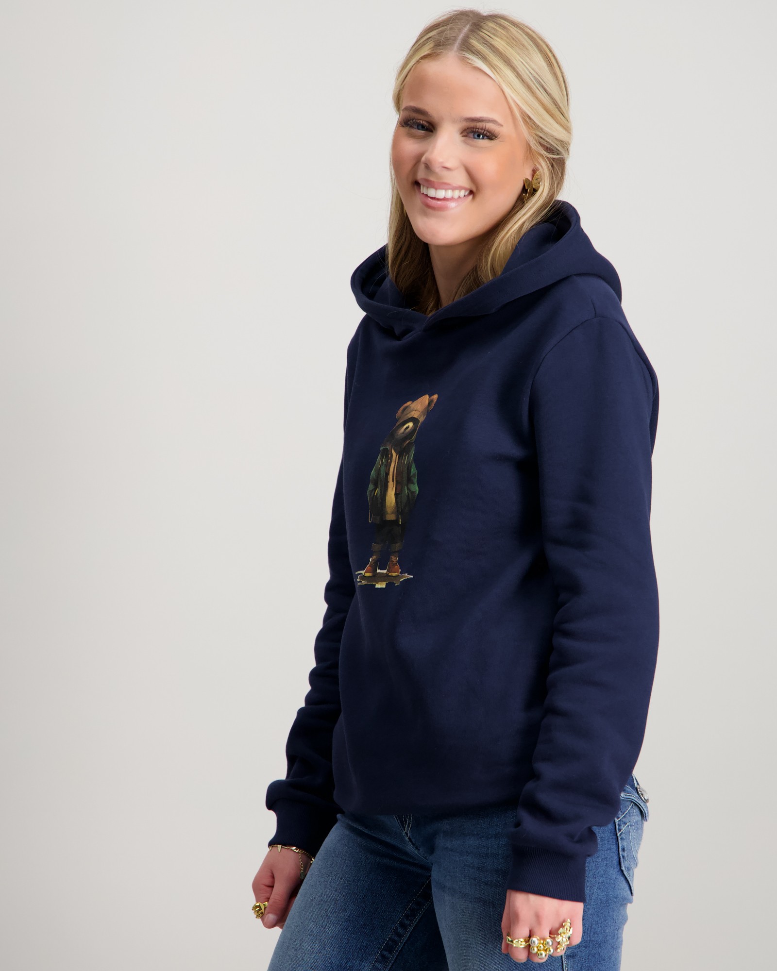 LMTD NLMNAMSE LS BRU SWEAT W. HOOD Blå til Jente | Kids Brand Store