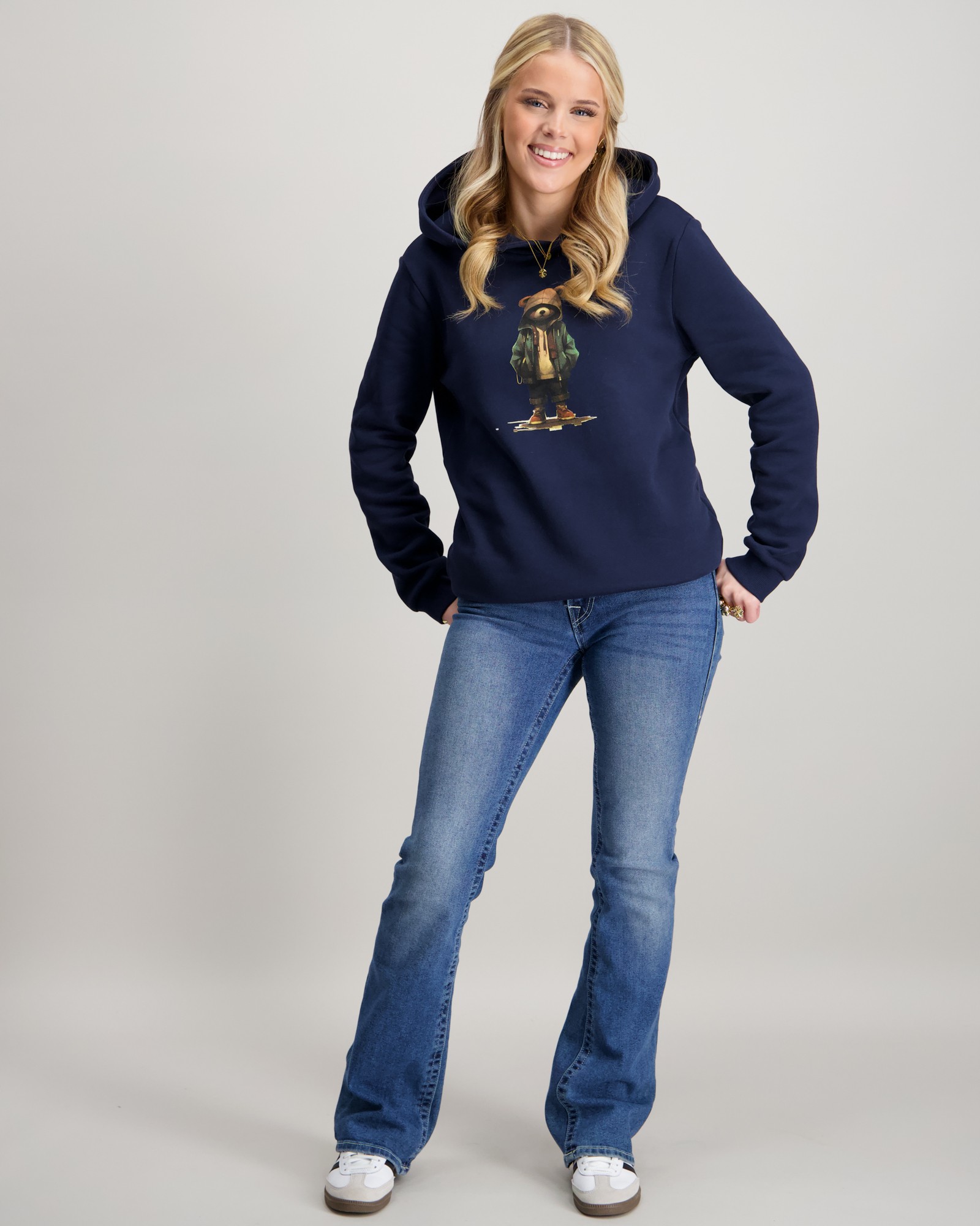 LMTD NLMNAMSE LS BRU SWEAT W. HOOD Blå til Jente | Kids Brand Store