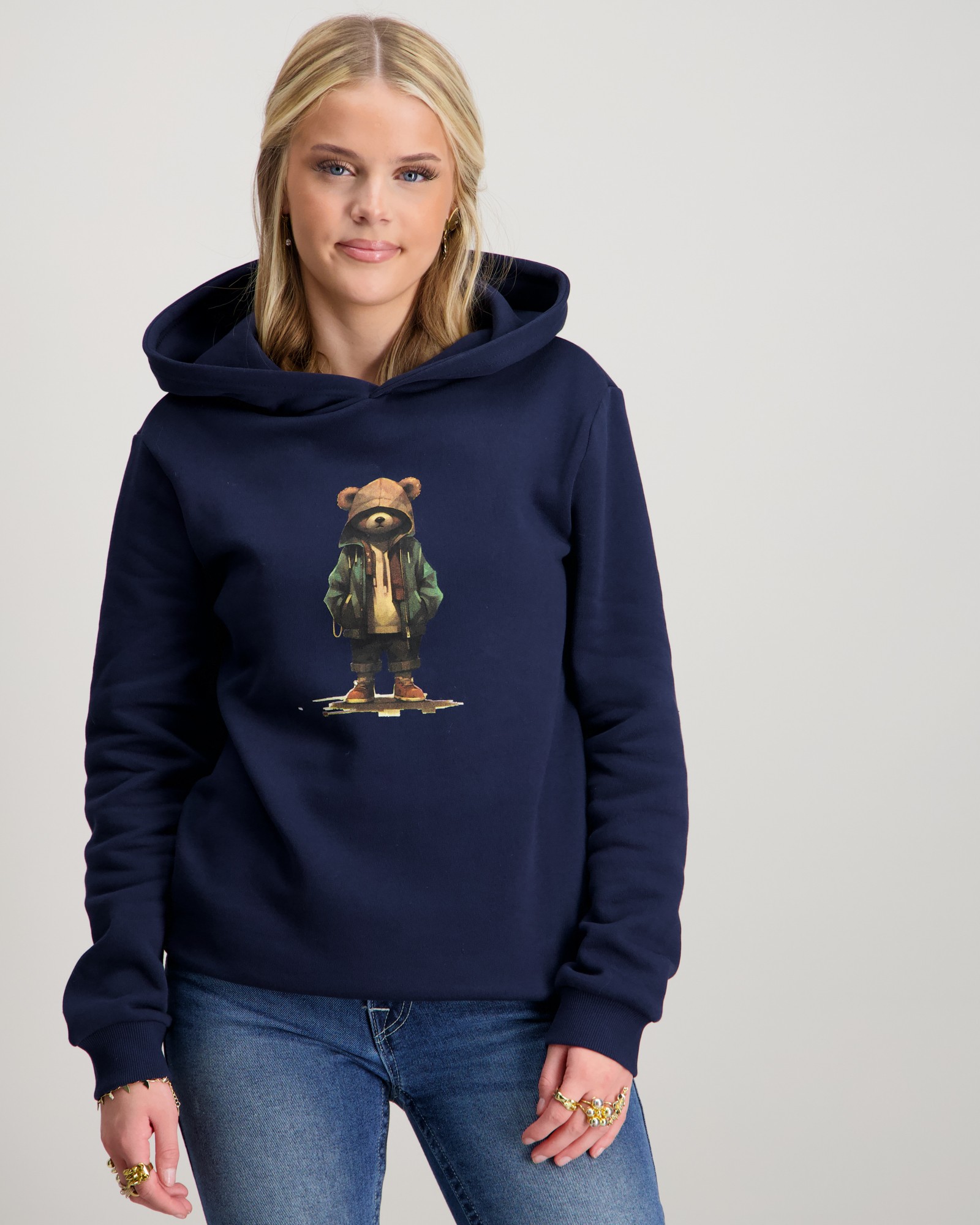 LMTD NLMNAMSE LS BRU SWEAT W. HOOD Blå til Jente | Kids Brand Store