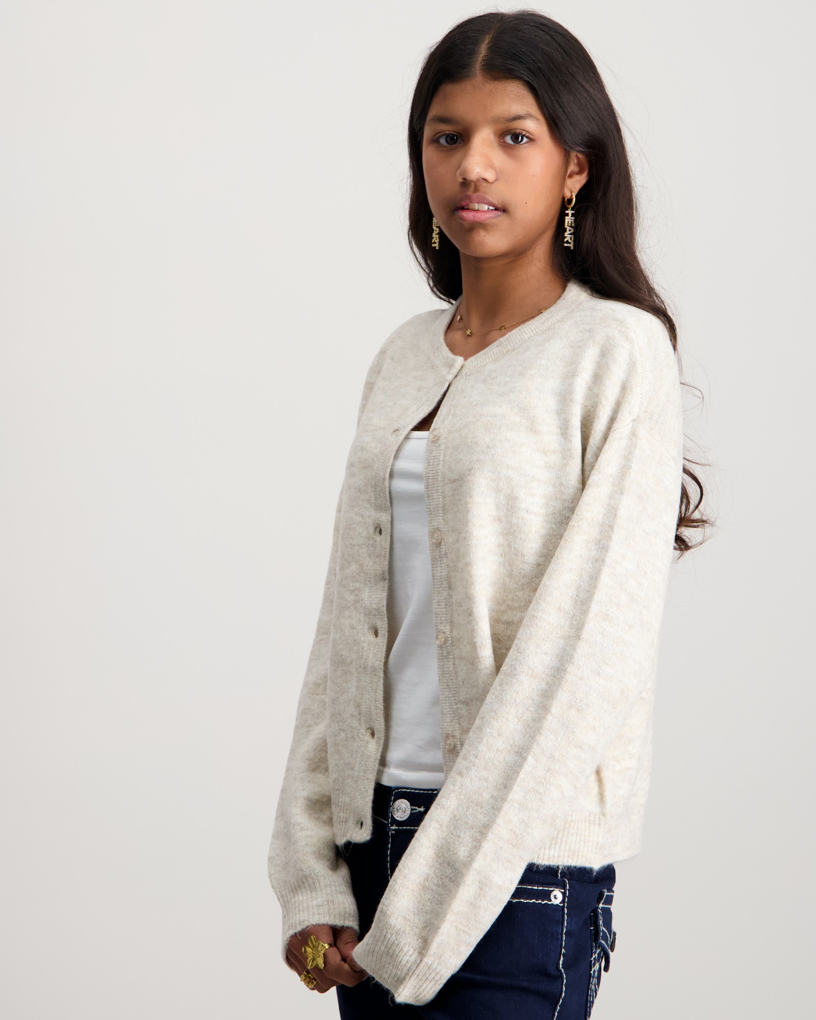 LMTD NLFLODET LS SHORT KNIT CARDIGAN Beige für Mädchen | Kids Brand Store