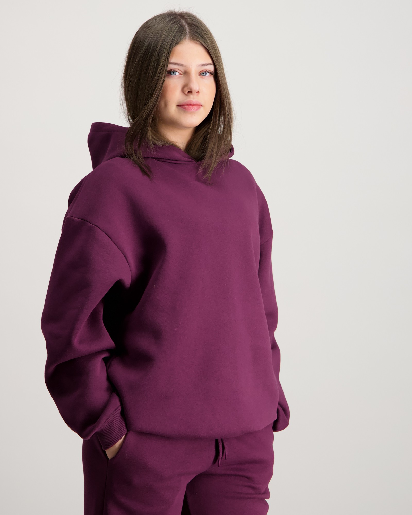 LMTD NLNRENAR LS BRU LOOSE SWEAT W. HOOD Lilla til Dreng | Kids Brand Store