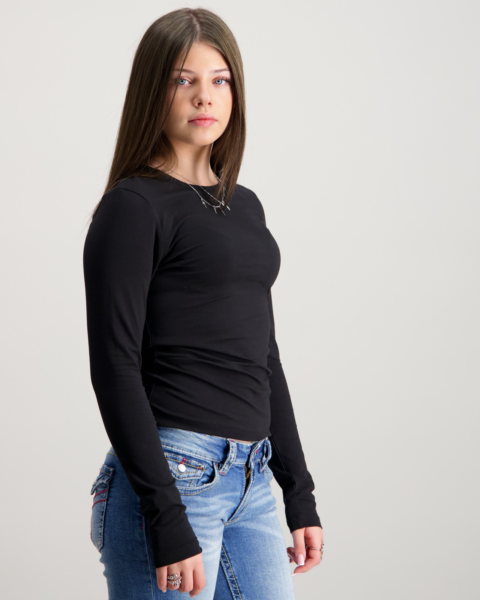 LMTD NLFBOVAS LS SHORT S TOP Svart för Tjej | Kids Brand Store