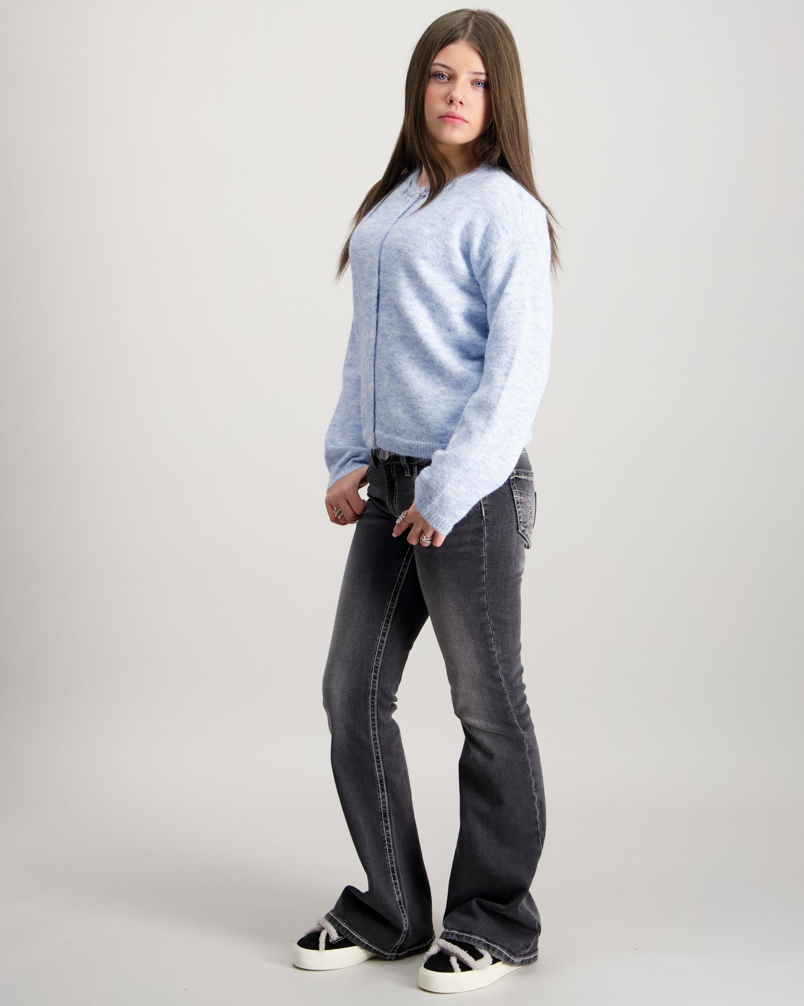 VERO MODA VMHOPE LS O-NECK BUTTON CARDIGAN Blå til Pige | Kids Brand Store