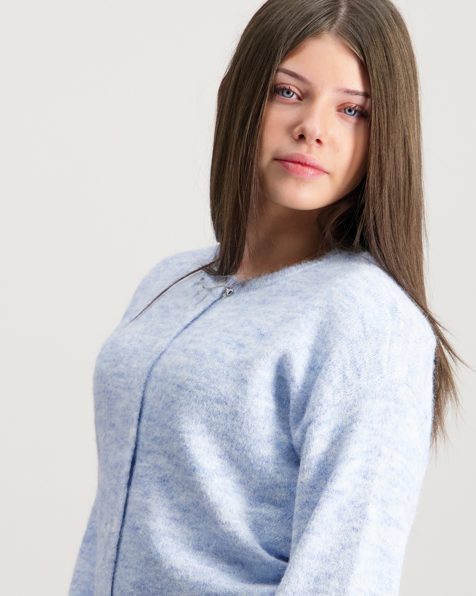 VERO MODA VMHOPE LS O-NECK BUTTON CARDIGAN Blå til Pige | Kids Brand Store