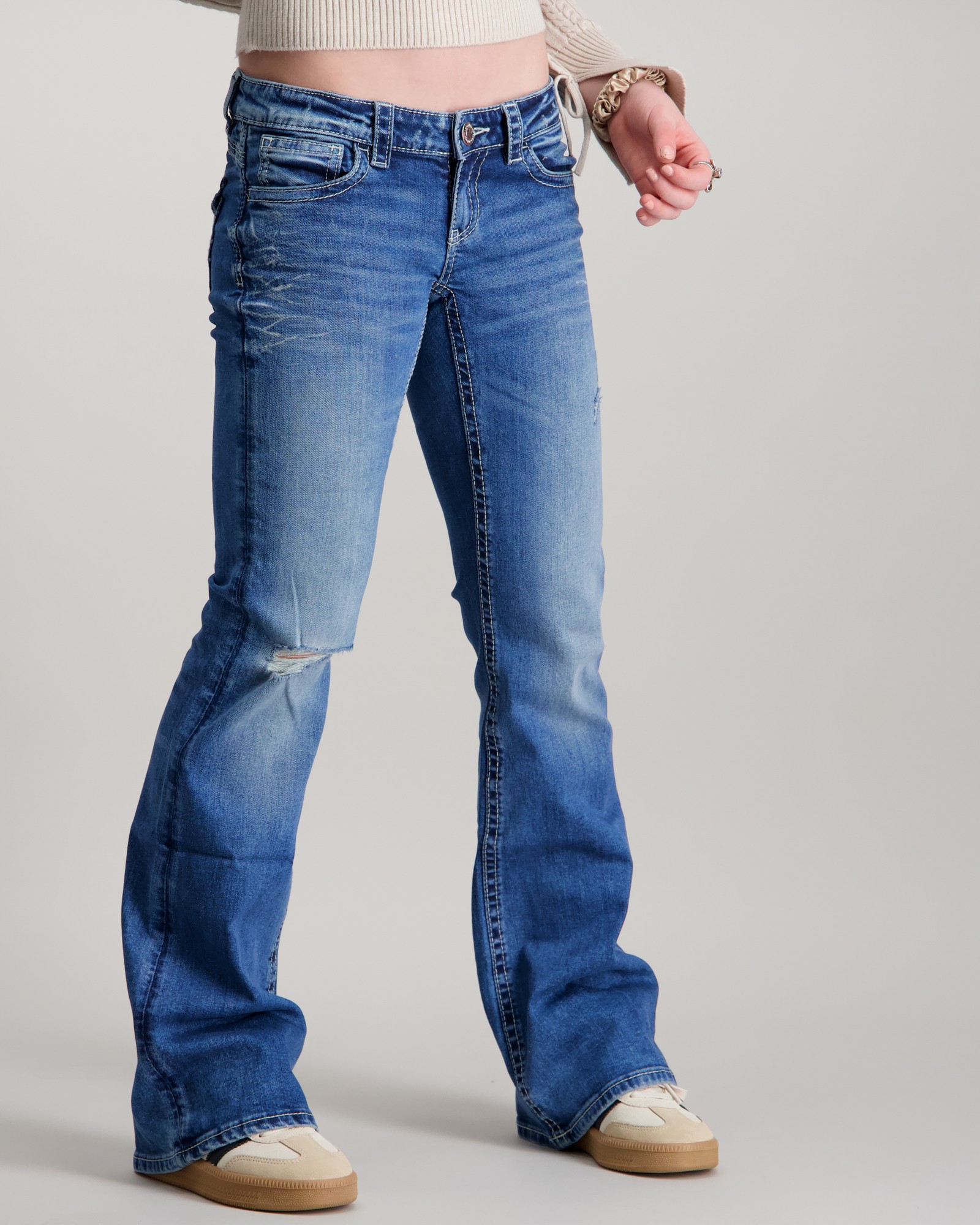 Gina Tricot Young Y one knee destroy jeans Sininen varten Tytöt | Kids ...