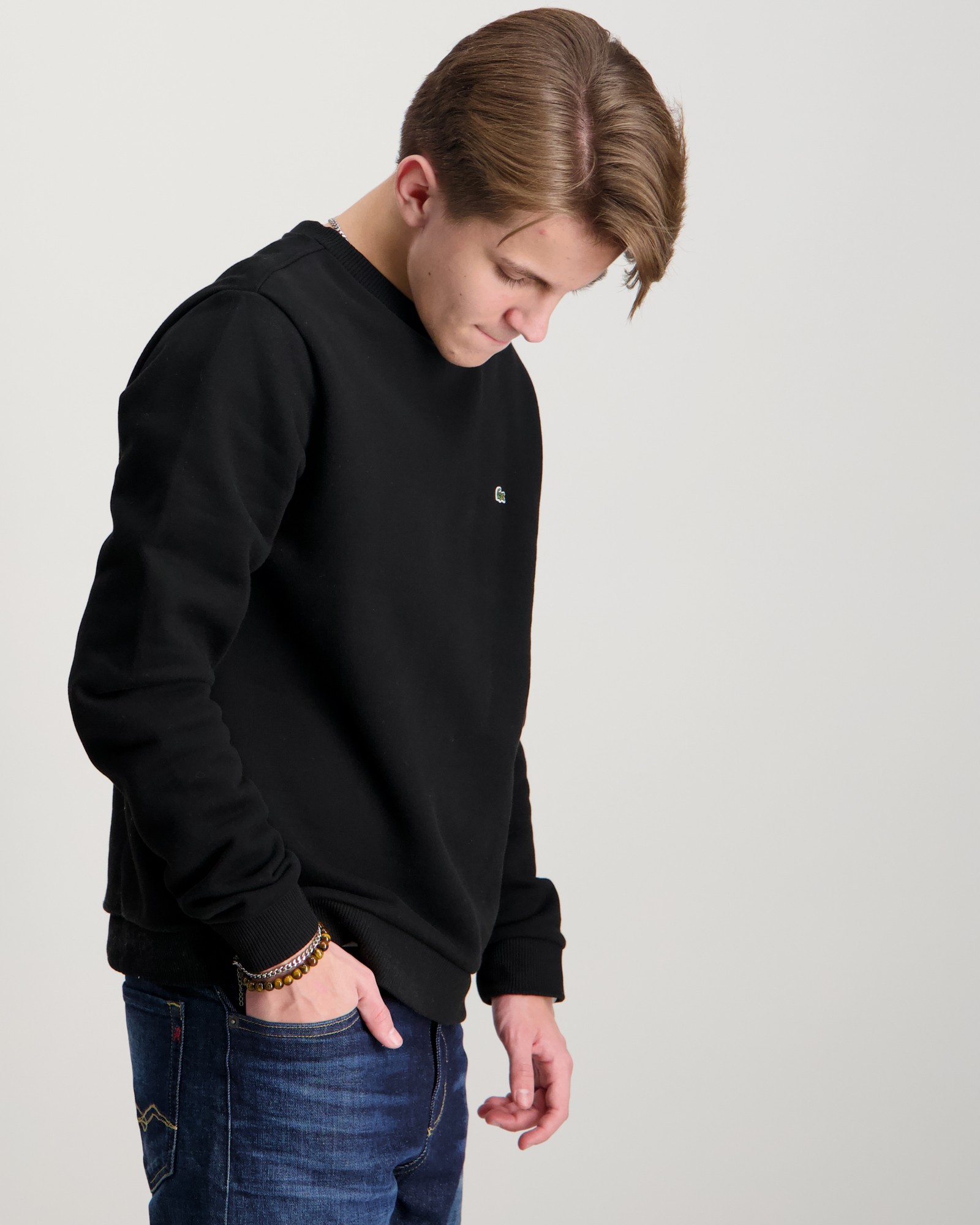 Lacoste LCB CORE FLEECE CREW Musta varten Pojat | Kids Brand Store