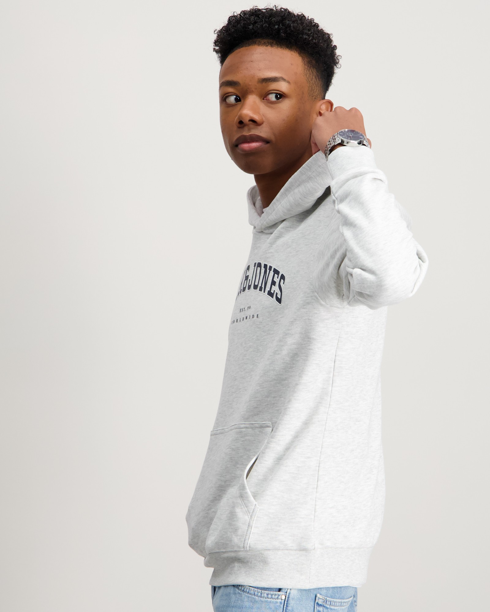Jack & Jones JJECALEB VARSITY SWEAT HOOD NOOS JNR Hvid til Dreng | Kids ...