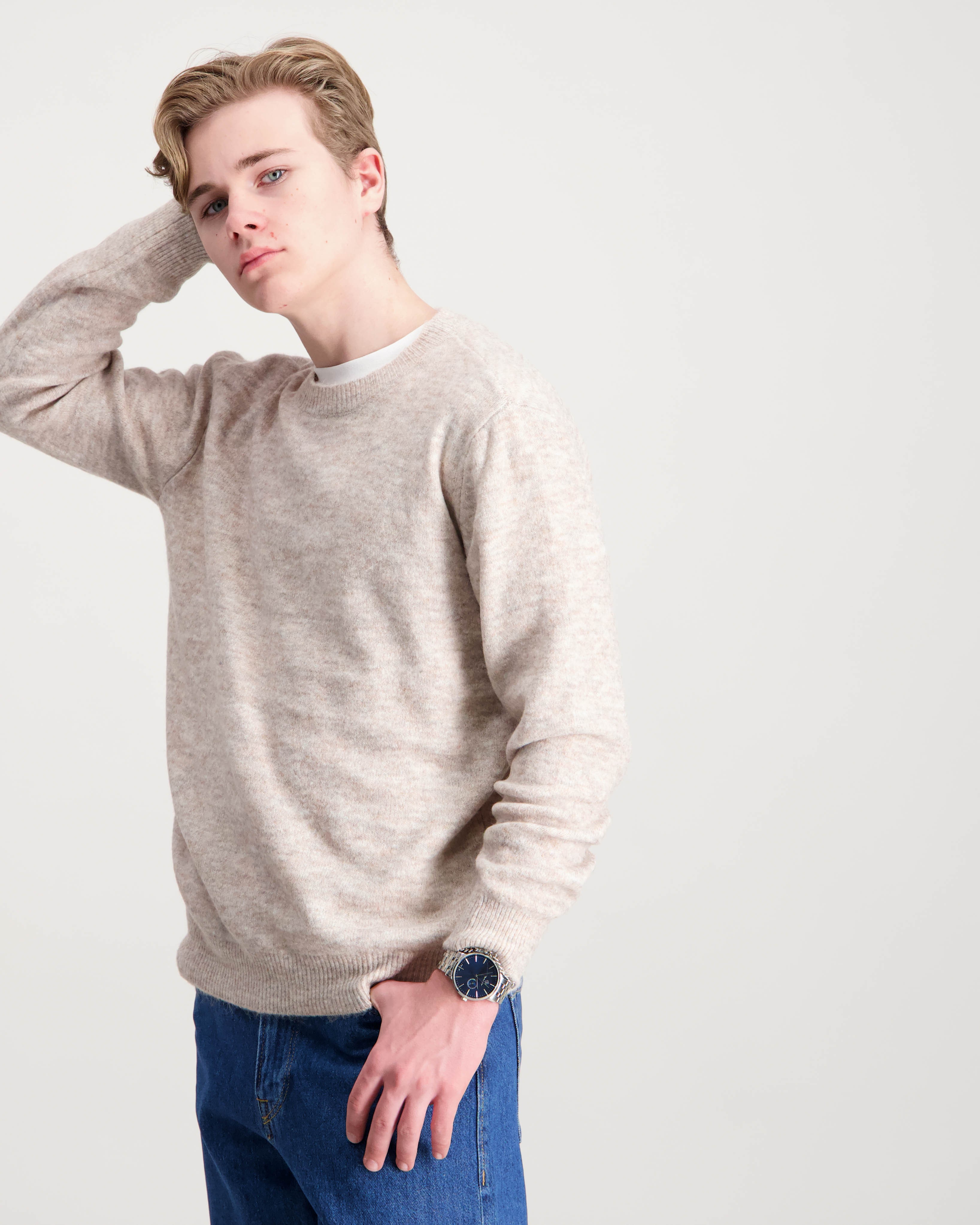 LMTD NLMLODETS LS O-NECK KNIT Beige til Gutt | Kids Brand Store