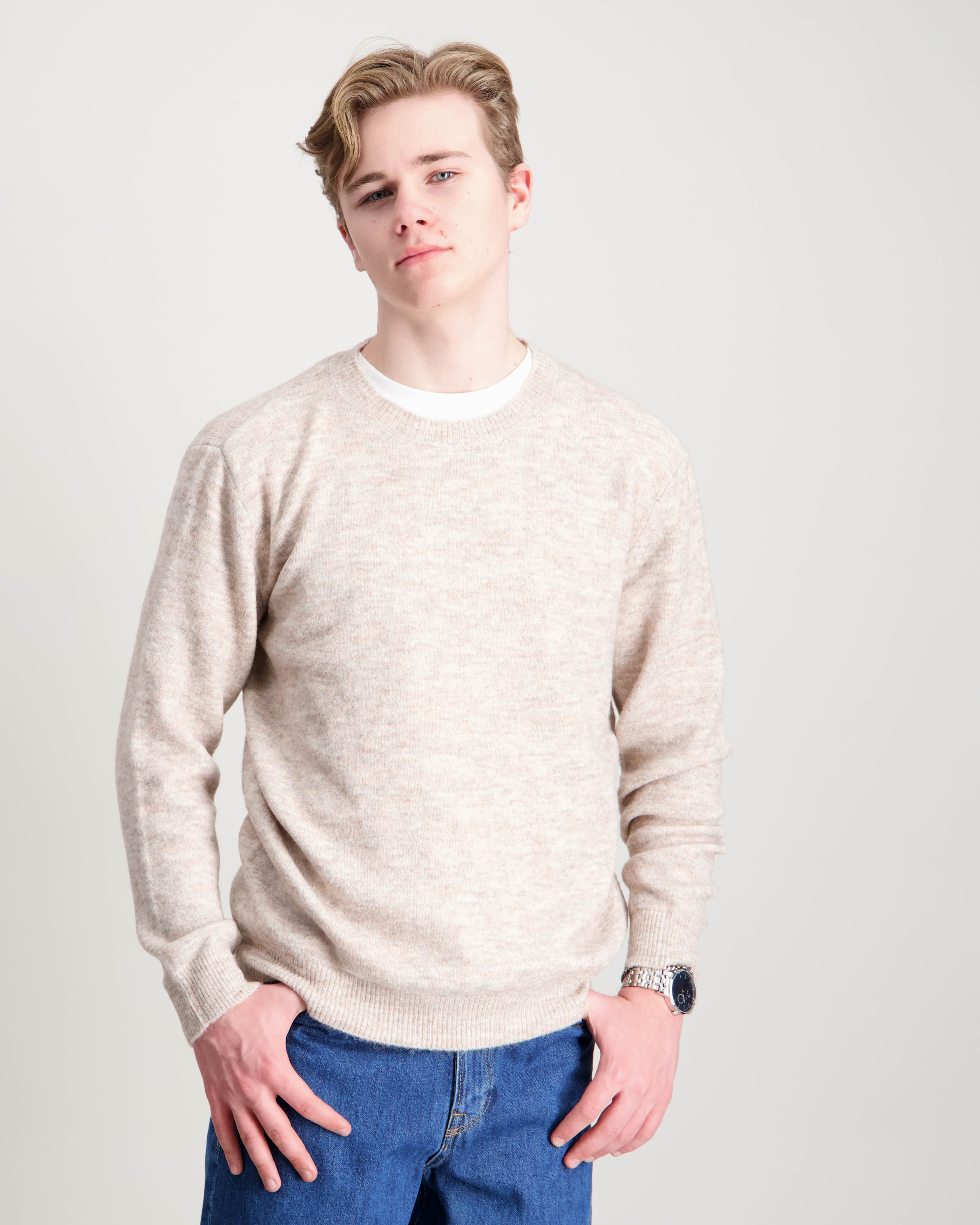 LMTD NLMLODETS LS O-NECK KNIT Beige til Gutt | Kids Brand Store