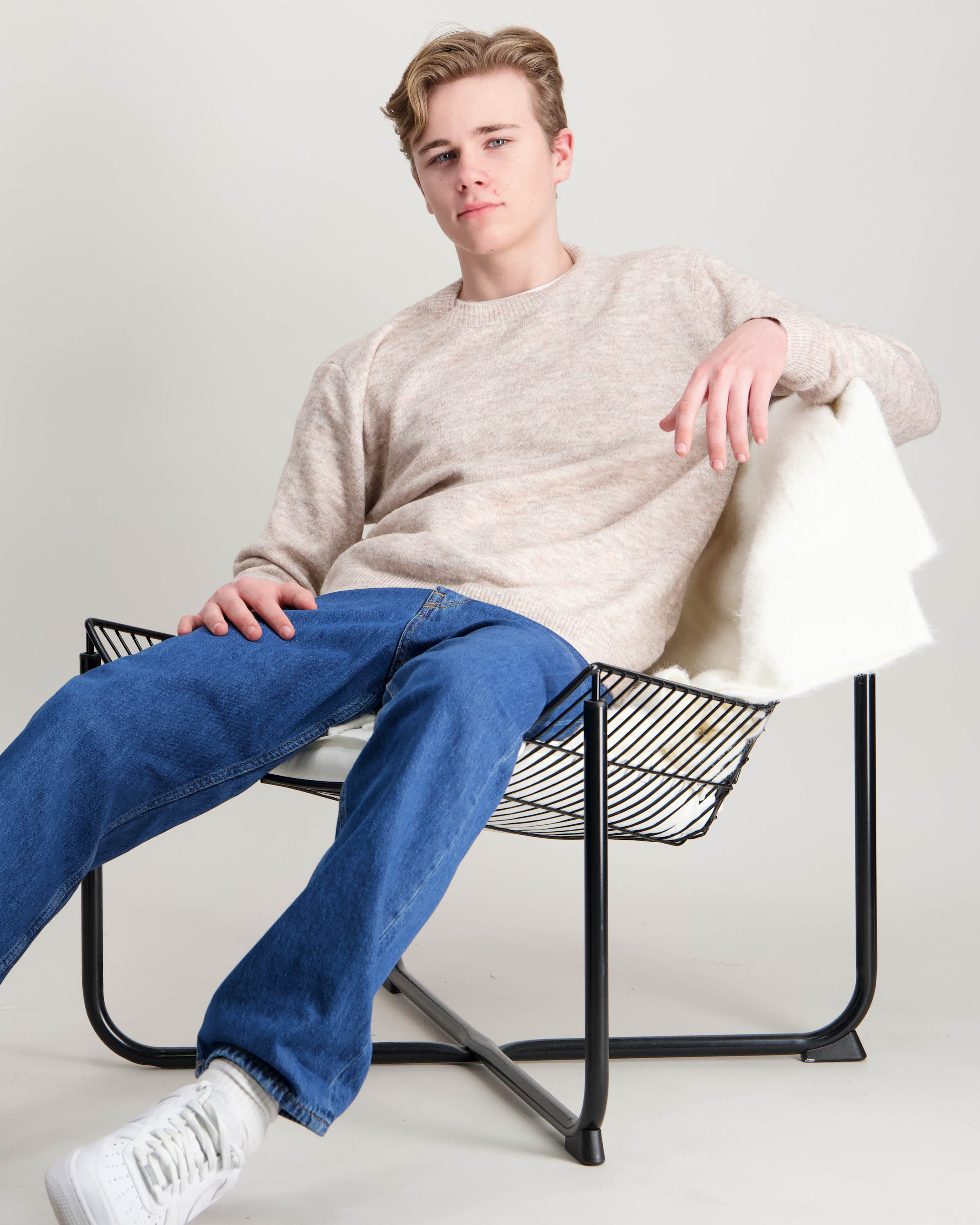 LMTD NLMLODETS LS O-NECK KNIT Beige til Gutt | Kids Brand Store