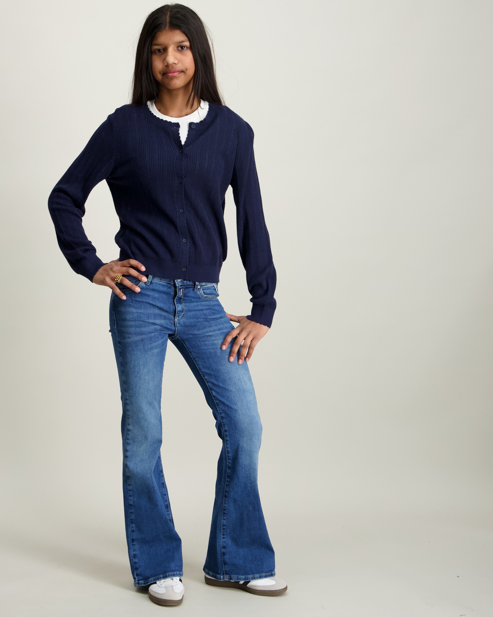 VERO MODA VMNEWLEX POINTELLE LS O-N CARDIGAN GIRL Blau für Mädchen ...