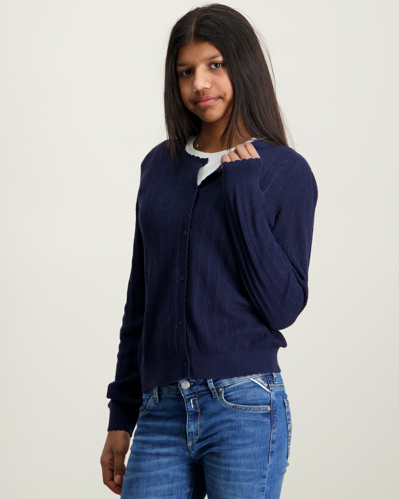 VERO MODA VMNEWLEX POINTELLE LS O-N CARDIGAN GIRL Blau für Mädchen ...