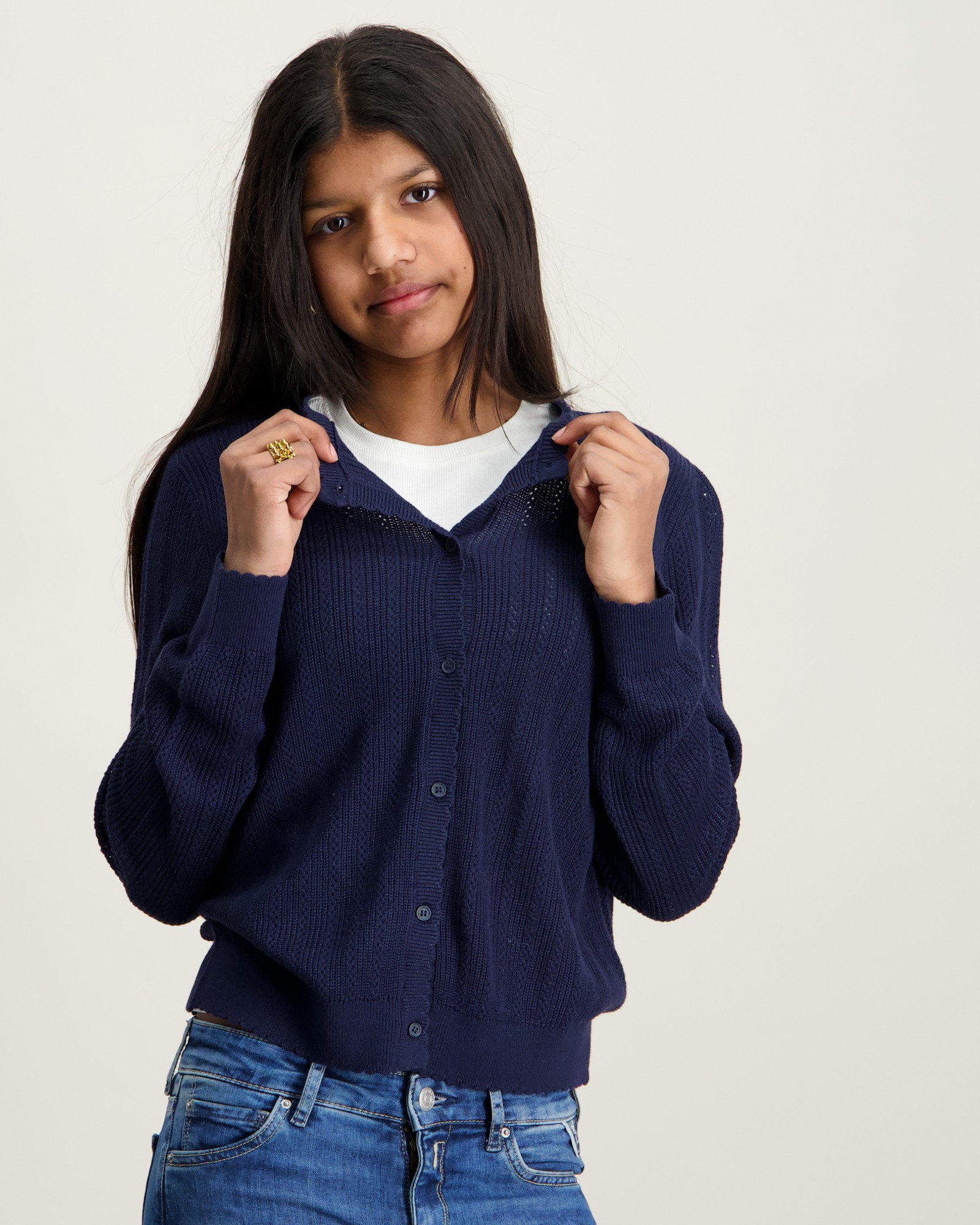 VERO MODA VMNEWLEX POINTELLE LS O-N CARDIGAN GIRL Blau für Mädchen ...