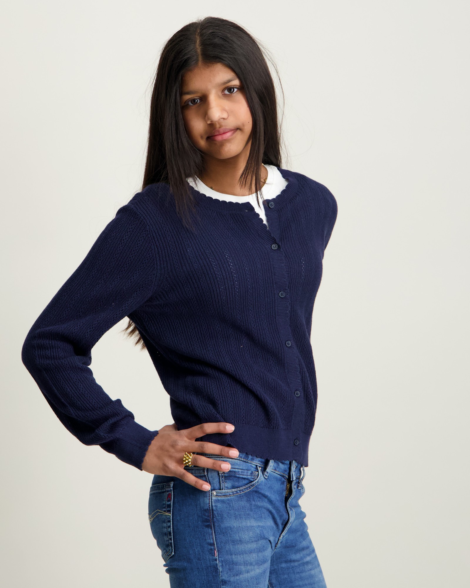 VERO MODA VMNEWLEX POINTELLE LS O-N CARDIGAN GIRL Blau für Mädchen ...