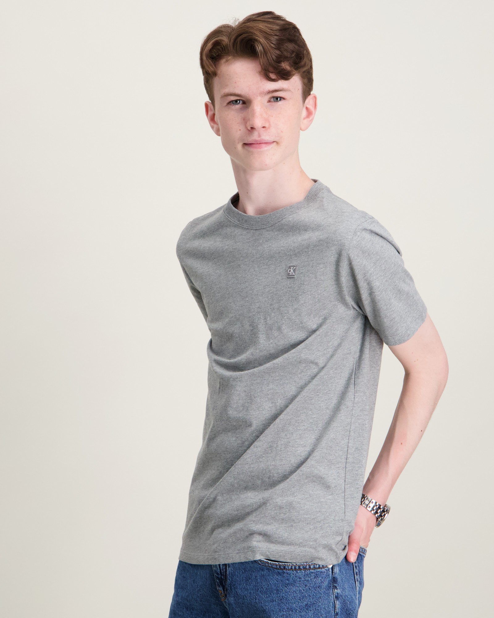 Calvin Klein MINI BADGE REG T-SHIRT Grau für Jungen | Kids Brand Store