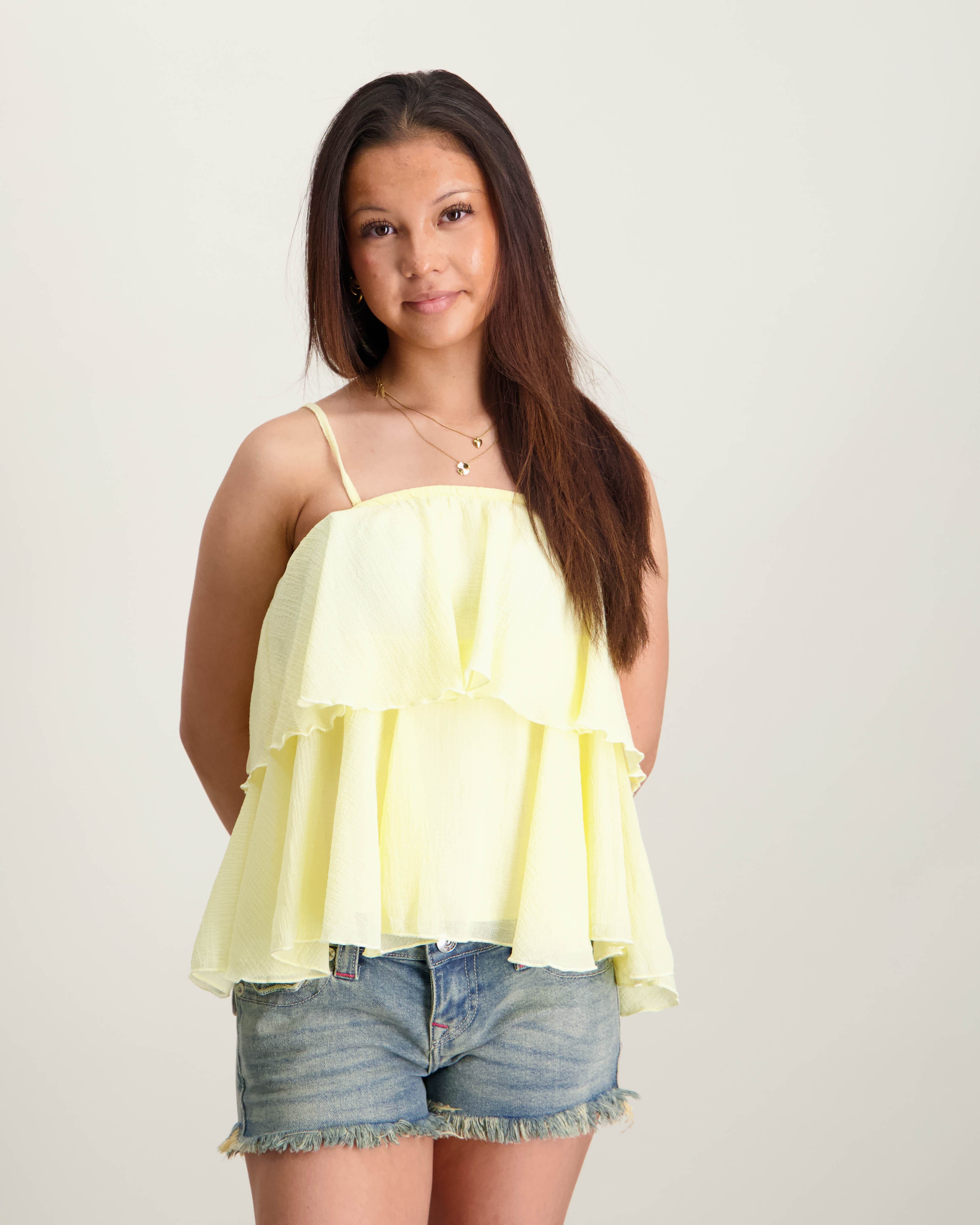 Gina Tricot Young Y strap frill top Gelb für Mädchen | Kids Brand Store