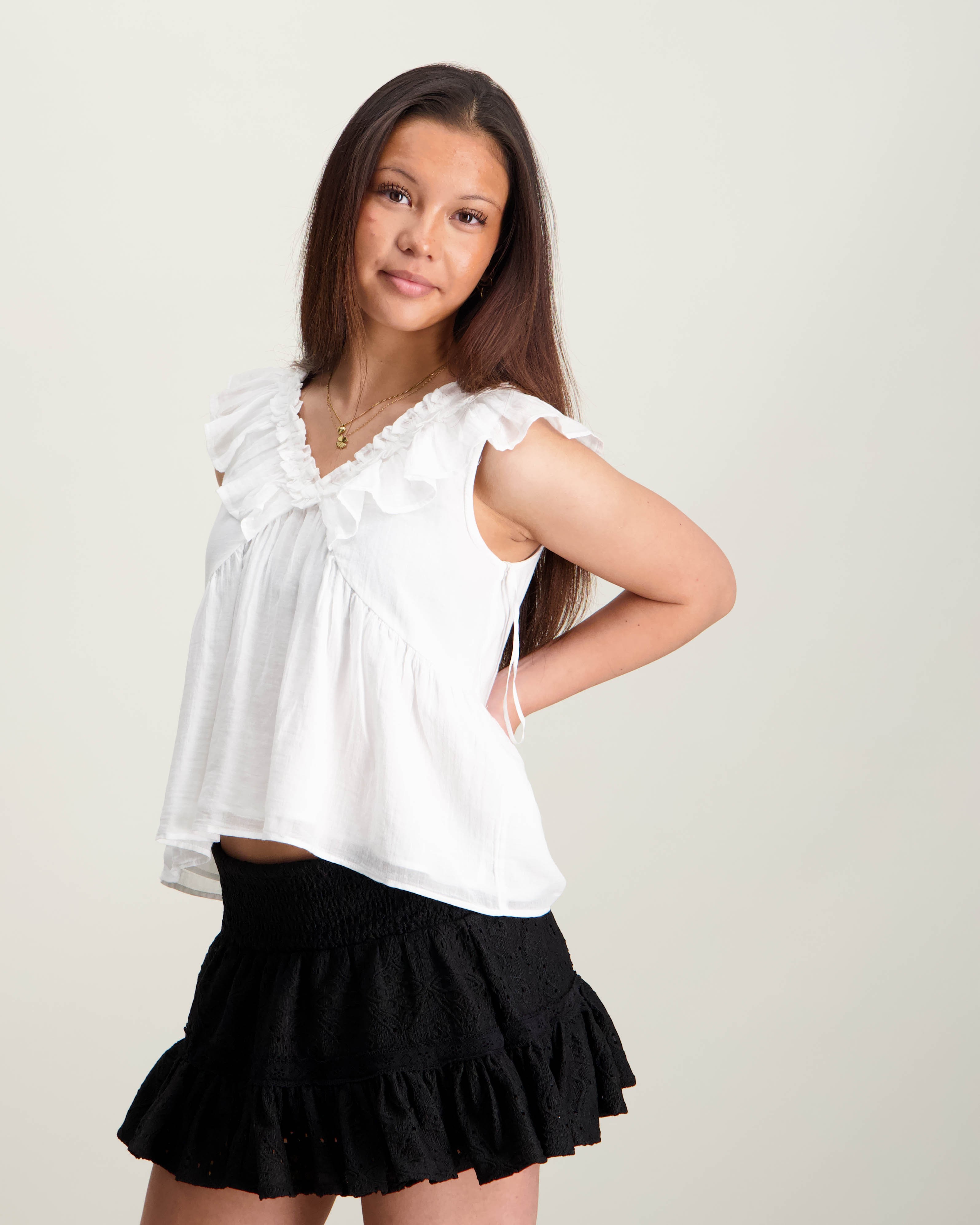 Gina Tricot Young Y frill top Weiß für Mädchen | Kids Brand Store
