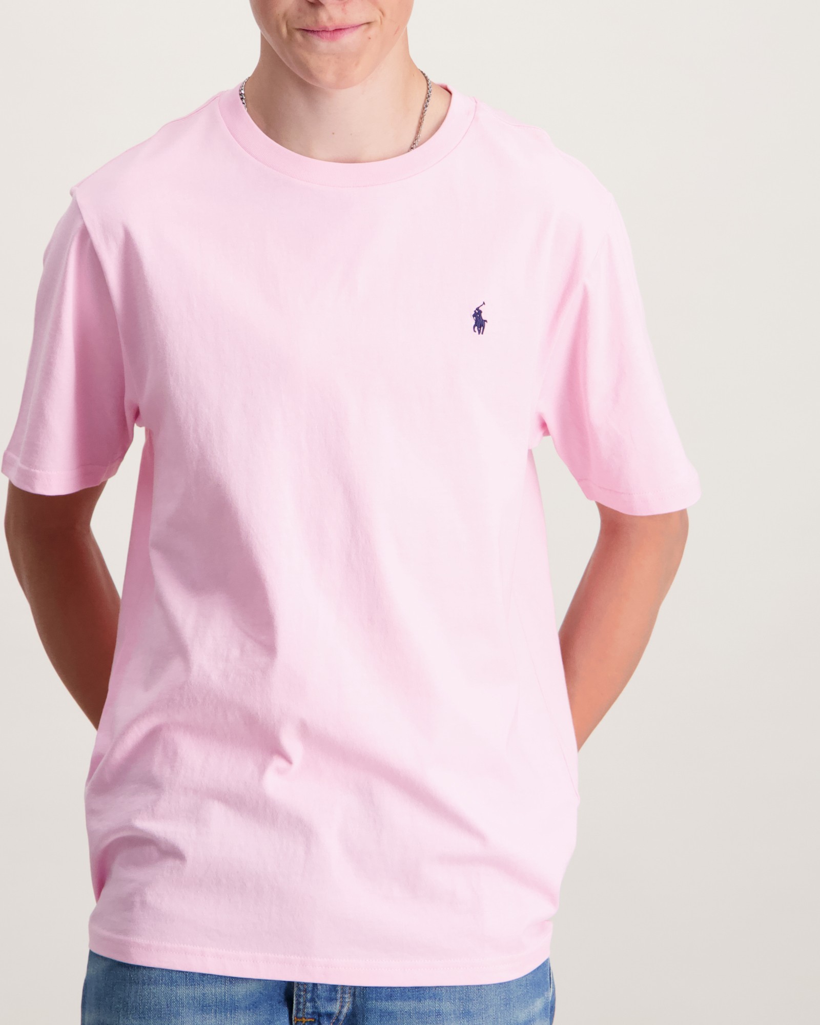 Polo Ralph Lauren Cotton Jersey Crewneck Tee Rosa för Kille | Kids ...