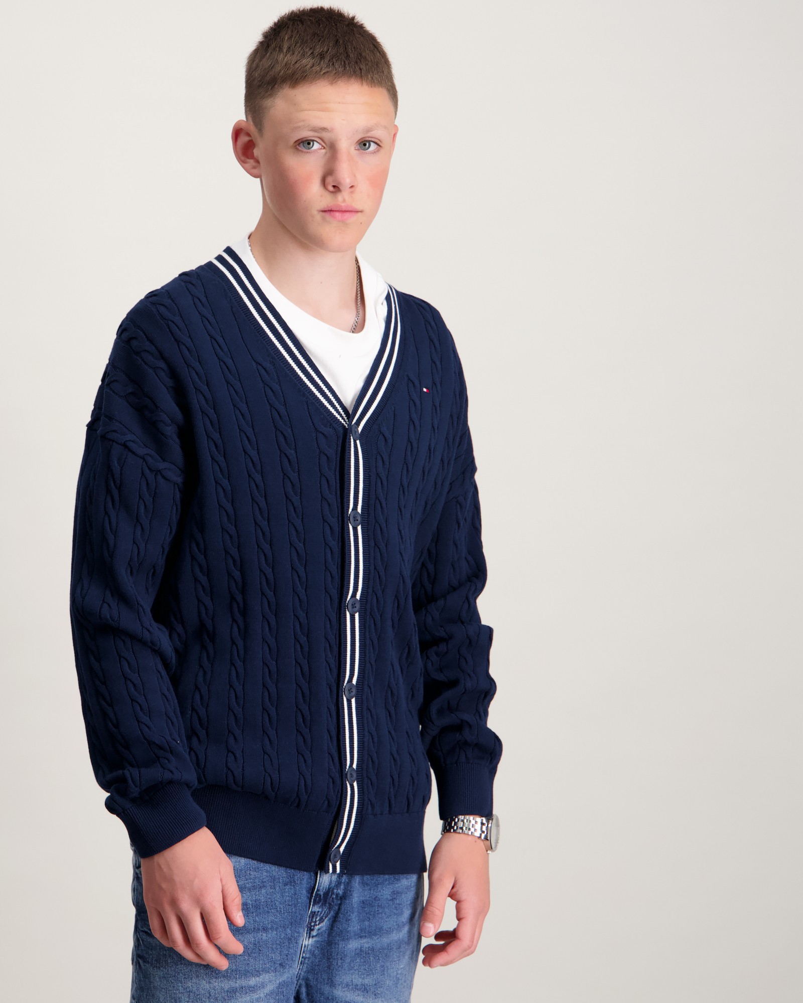 Tommy Hilfiger COTTON POLO TIPPING CARDIGAN Sininen varten Pojat | Kids ...